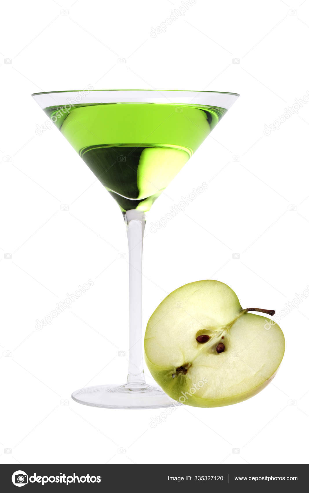 Apple Martini Appletini Mixed Drink White Background Stock Photo by ...