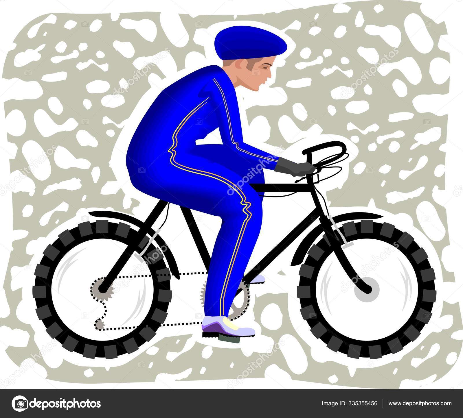 Vector Illustration Cyclist Riding Bicycle Stock Photo by ...