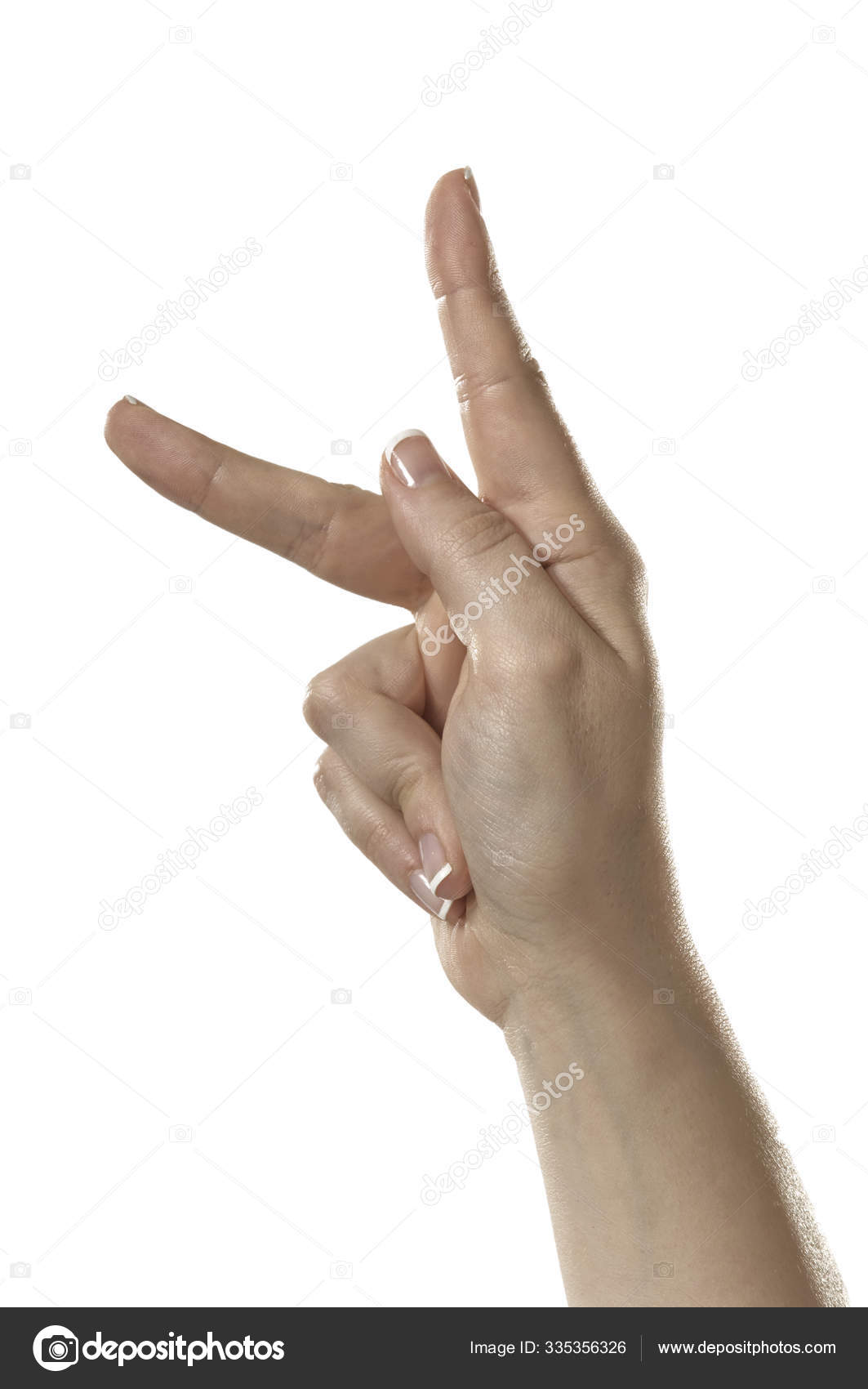 Hand Gesture Isolated White Background — Stock Photo ...
