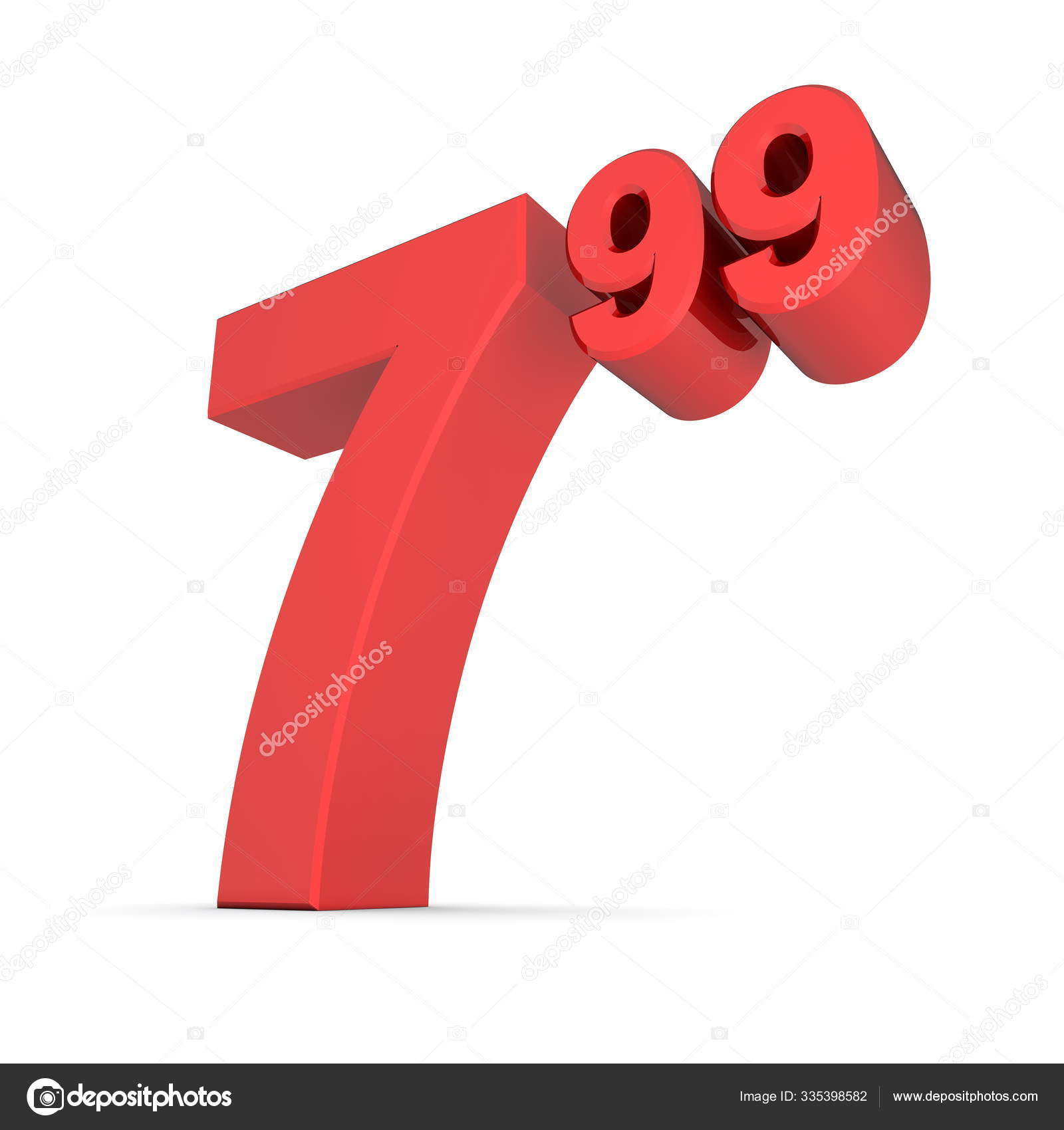 Solid Price Tag Number Shiny Red Stock Illustration by ...