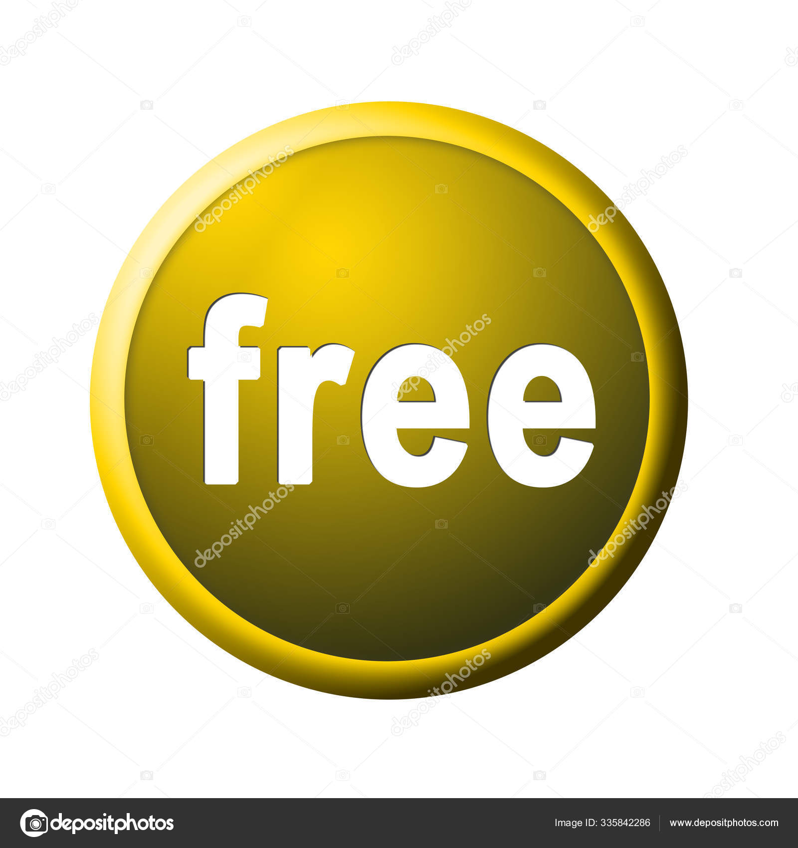 Free Button Isolated White Illustration — Stock Photo ...