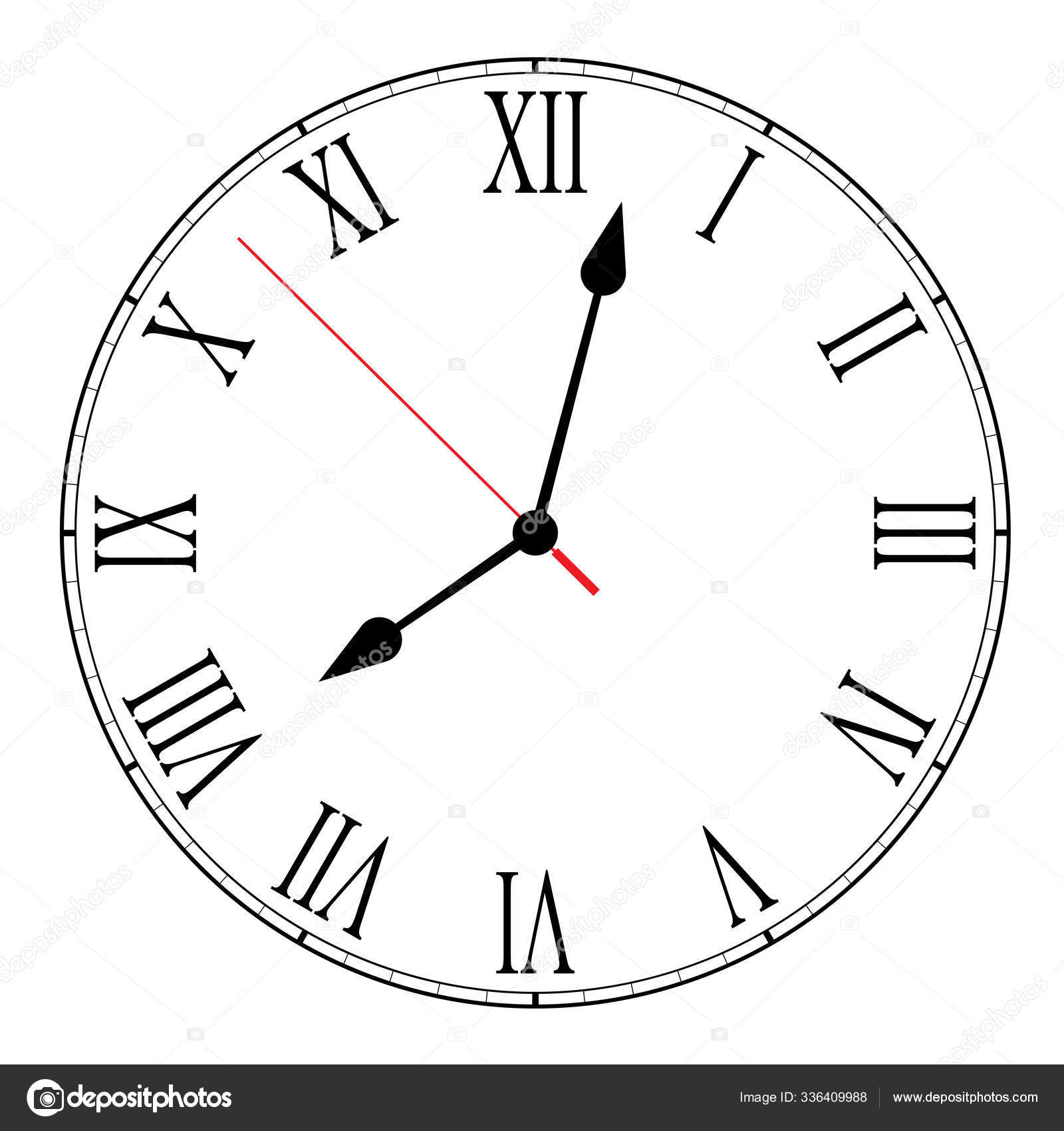 Plantilla De Esfera De Reloj Con Números Romanos