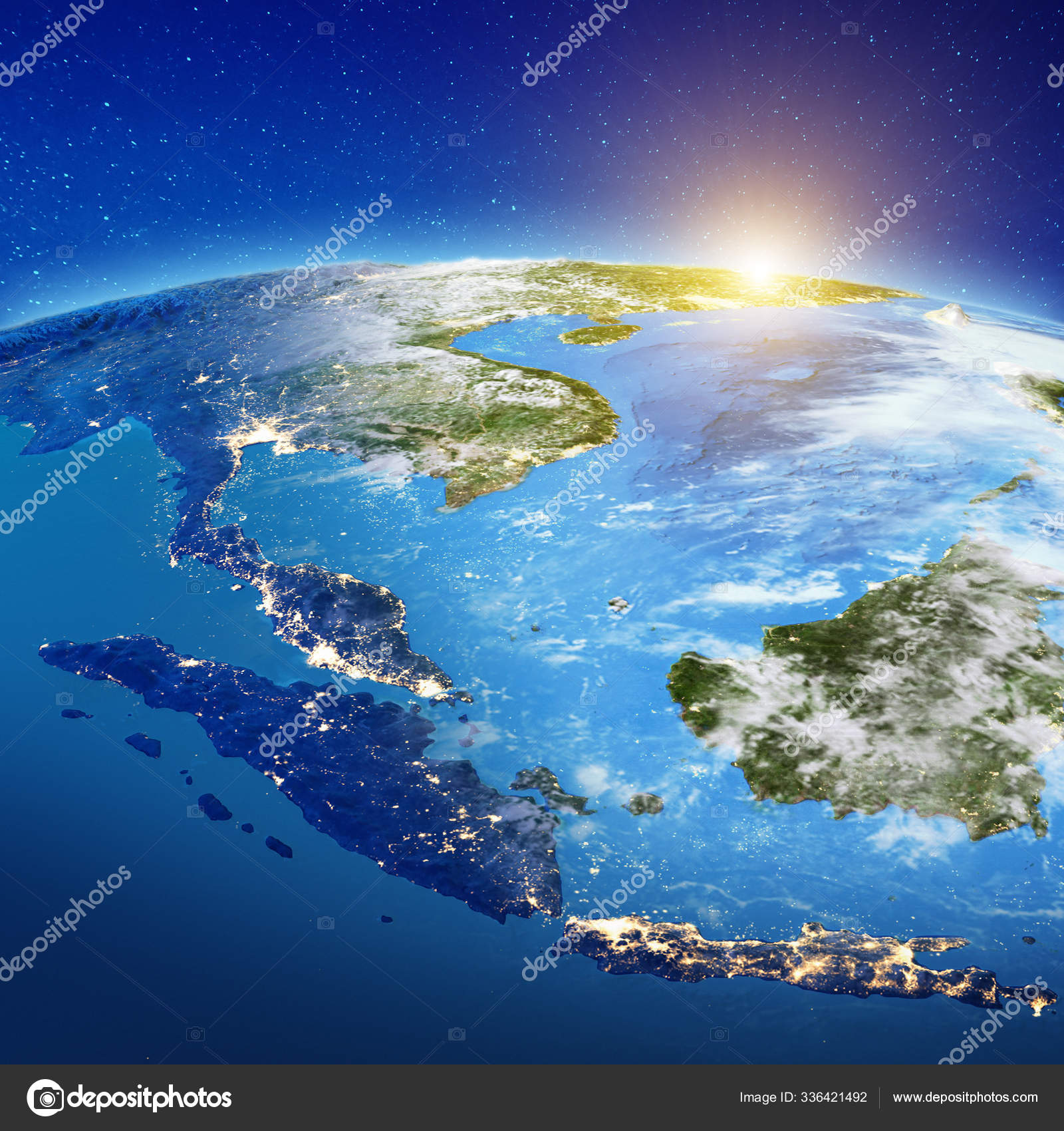 Asia From Space At Night