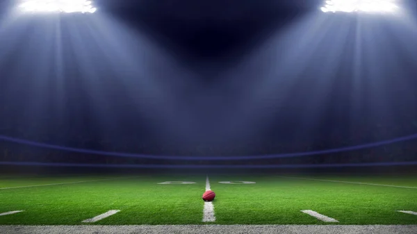 American Football Stadium Low Angle Field View — Stock Photo ...