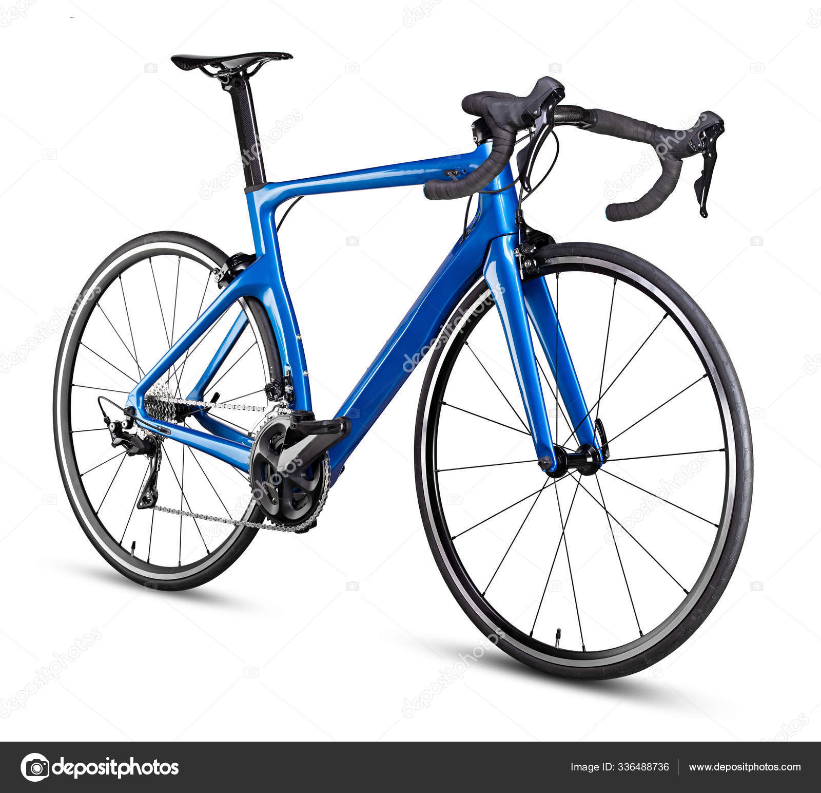 Blue Black Modern Aerodynmic Carbon Fiber Racing Sport Road Bike ...