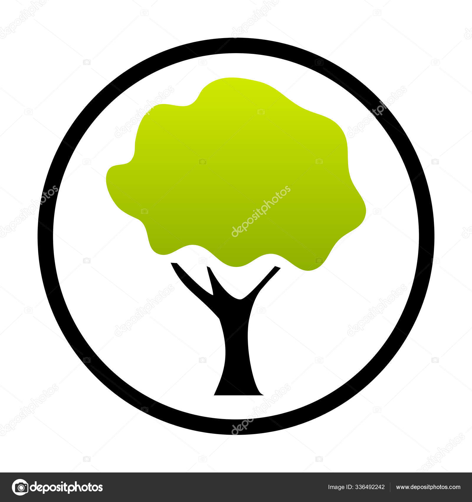 Modern Tree Icon Symbol Circle — Stock Photo © PantherMediaSeller ...