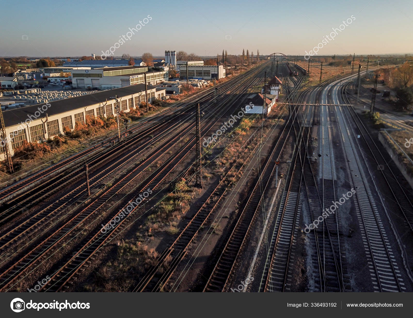 Infrastructure Track System Trains Switches Road Bridges Rails — Stock ...
