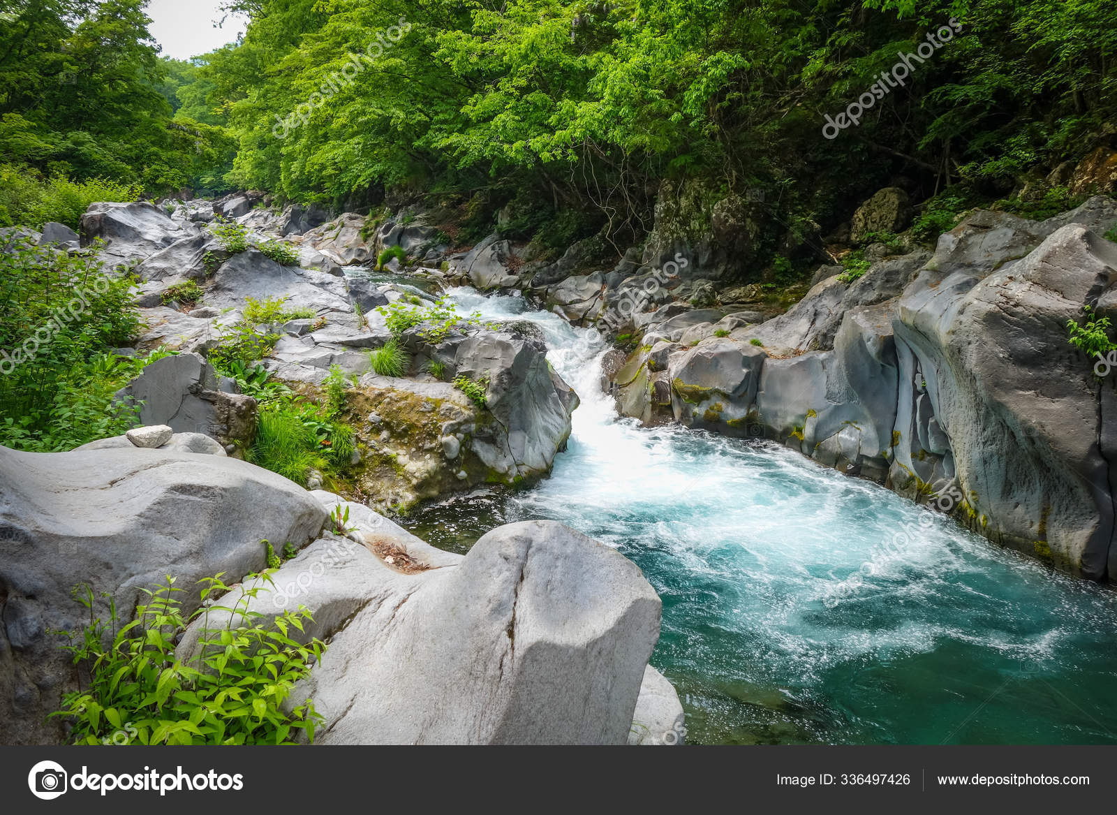 Kanmangafuchi Abyss Site Daiyagawa River Nikko Japan — Stock Photo ...