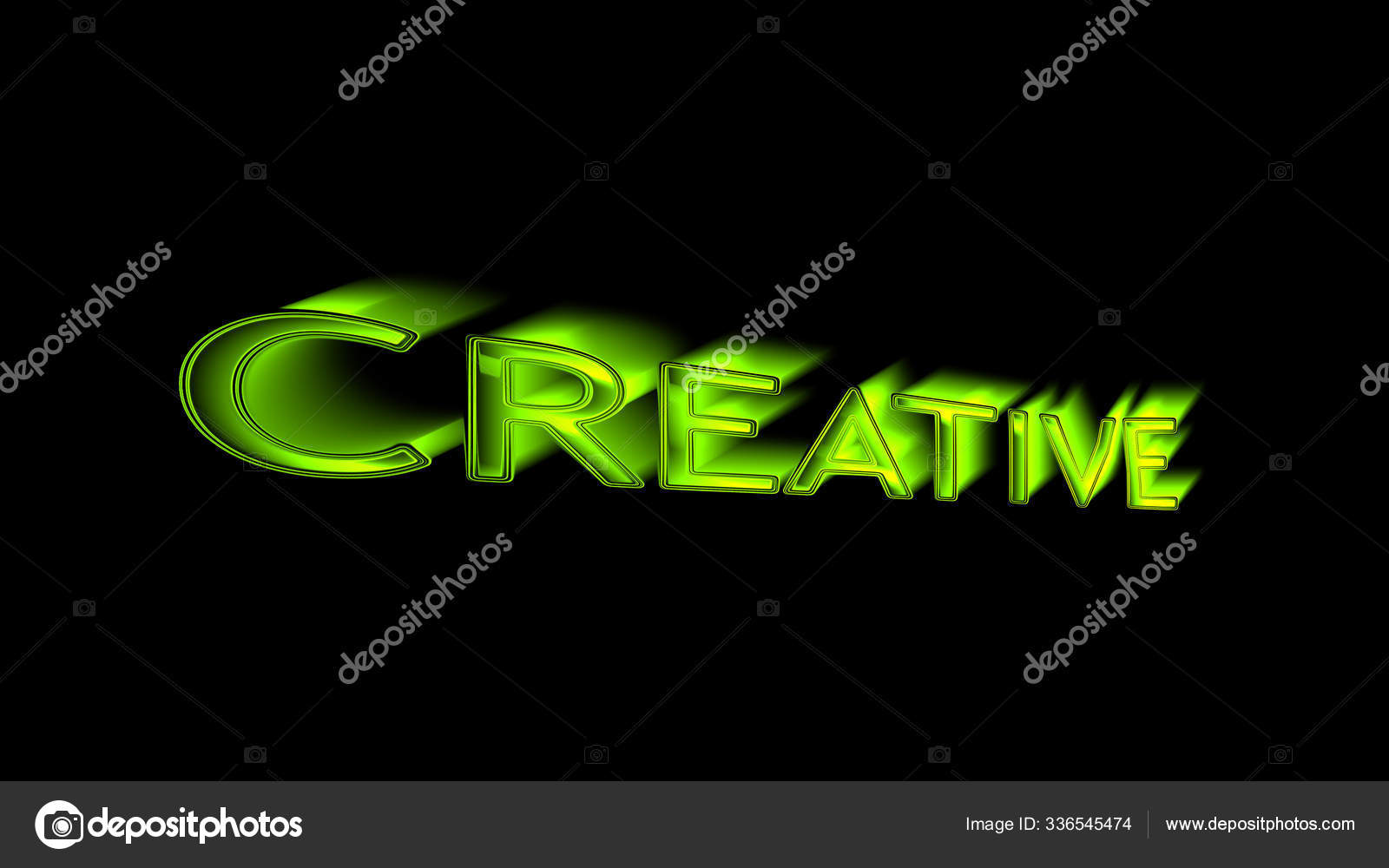 Redacción Creatividad Con Buena Luz Verde Fondo Negro — Foto de stock #336545474 ...