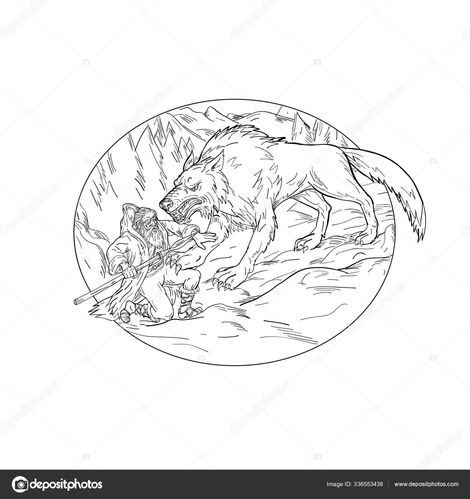 Illustration de Dessin D'une Illustration Style Croquis Dieu Nordique Odin Dieu Sagesse par ...