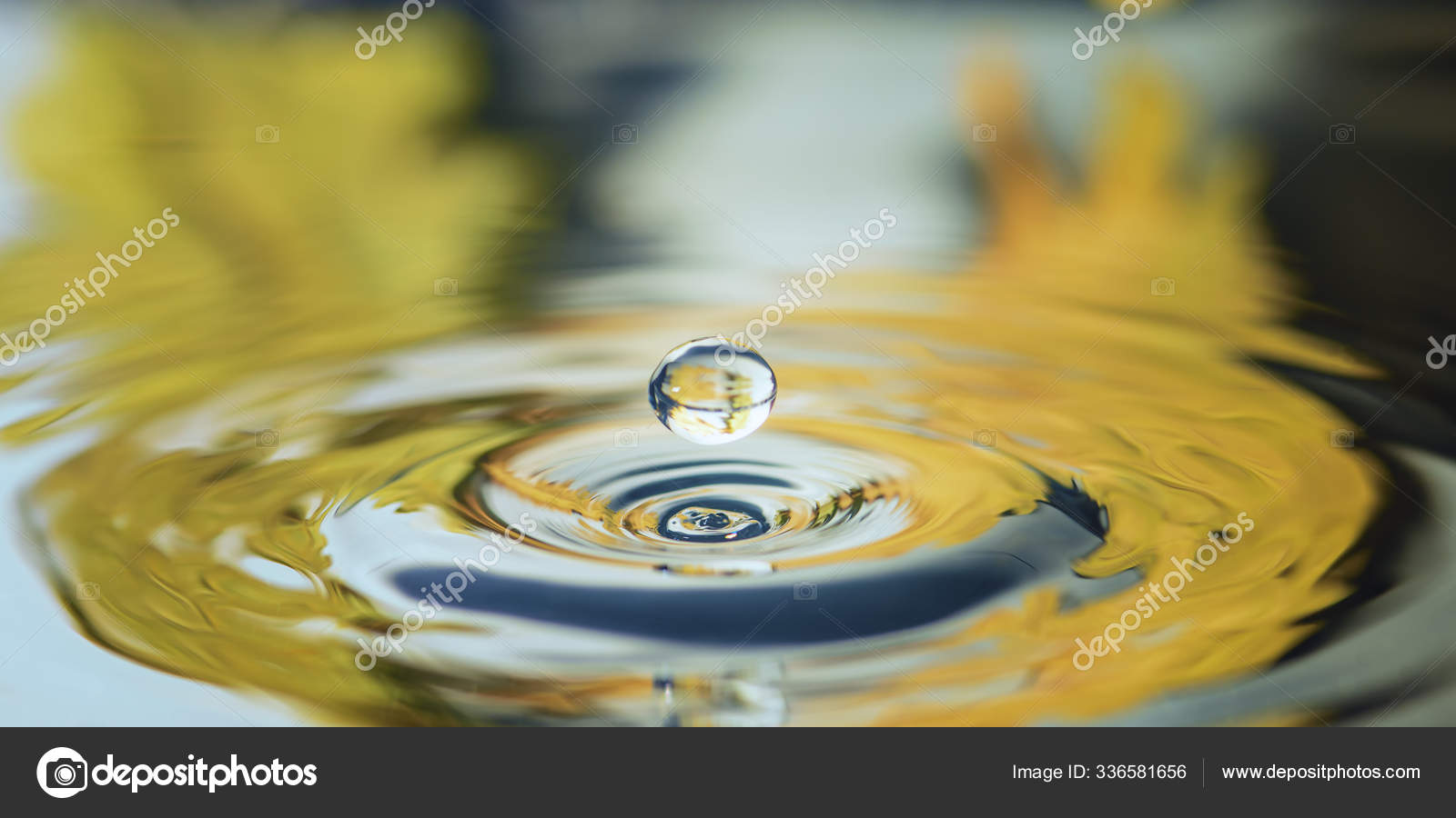 Drop Water Dripping Water Background Autumn Leaves Close Stock Photo by ...