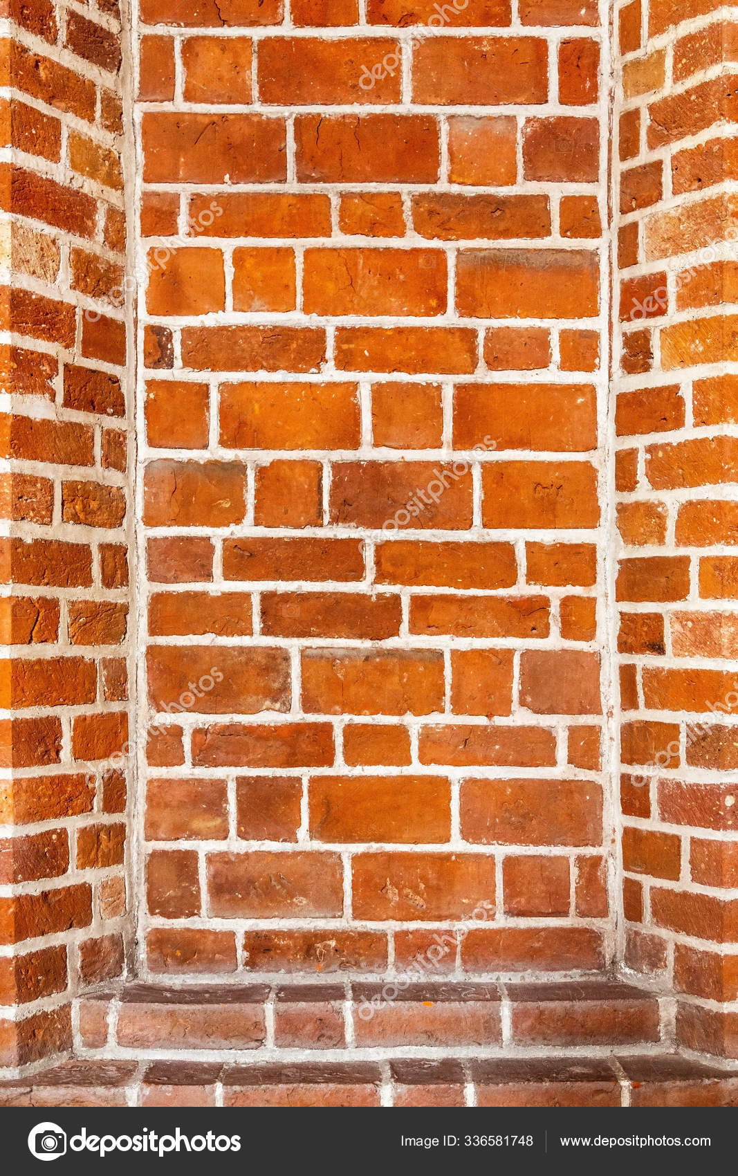 Recess Arch Frame Old Brick Wall Detail Decorative Portal Red — Stock ...