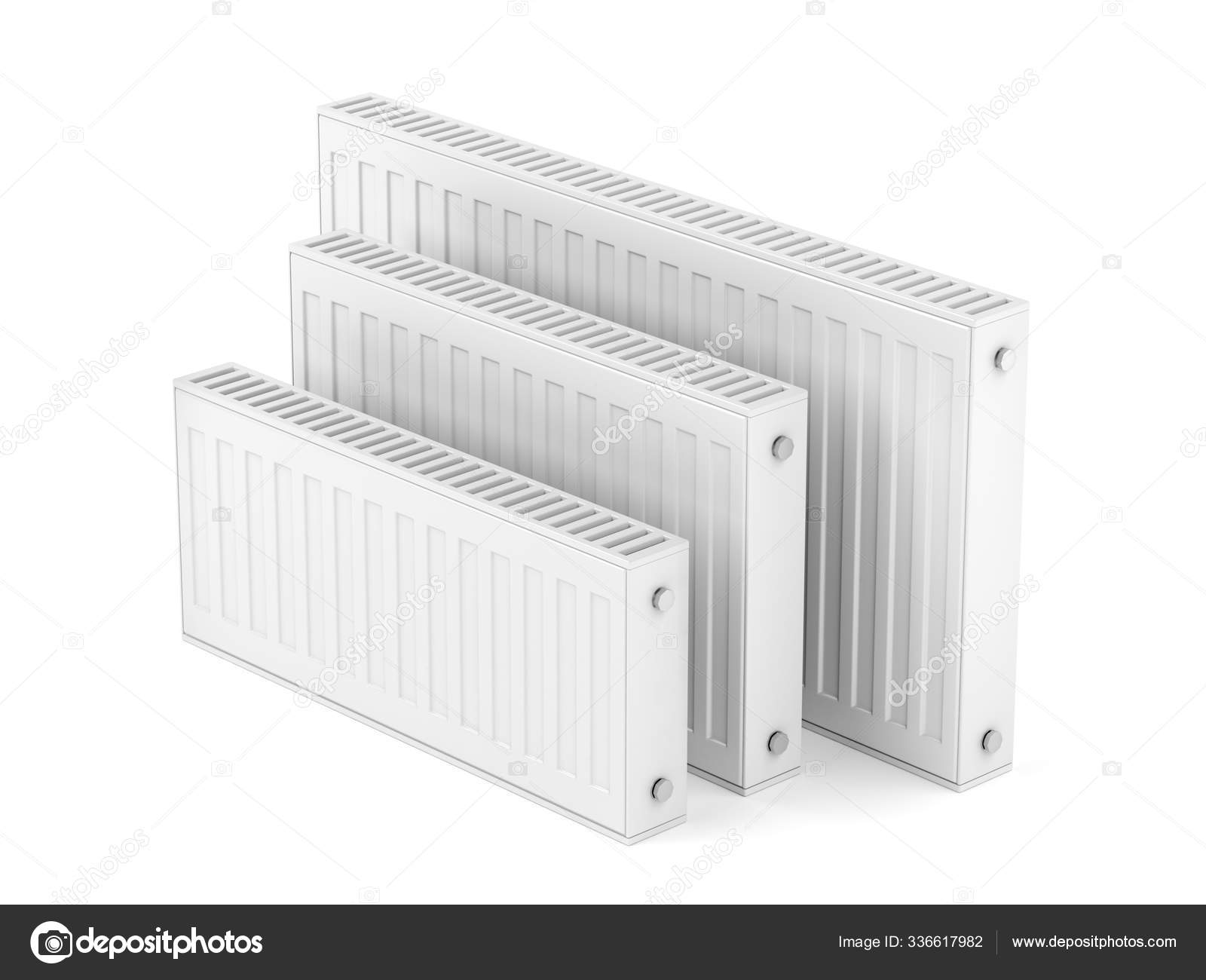 Group Heating Radiators Different Sizes White Background Stock Photo by ...