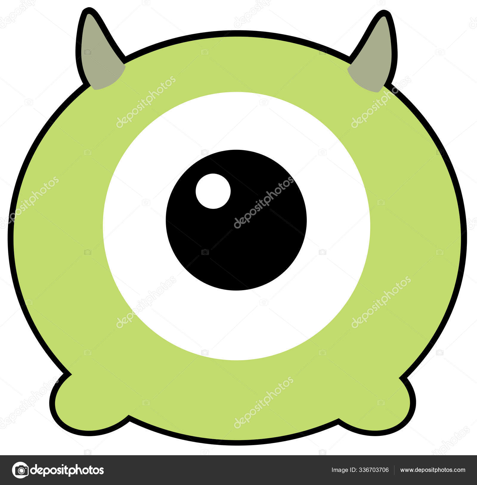 Monster One Eye Alien Creature Green Illustration Stock Illustration by ...
