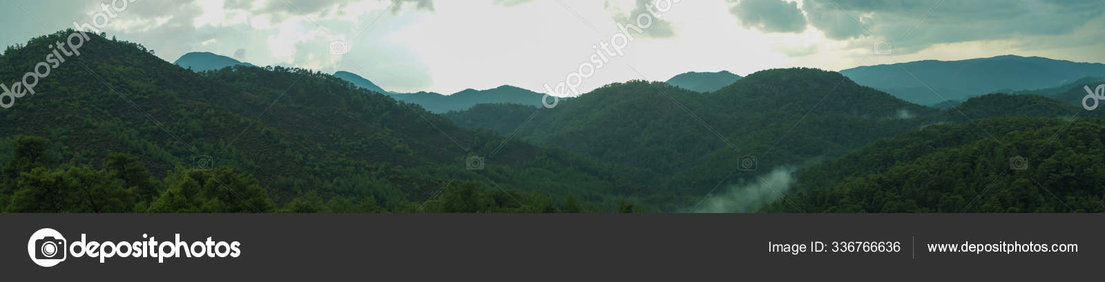 Mountain Panorama Landscape Dramatic Sky View — Stock Photo ...