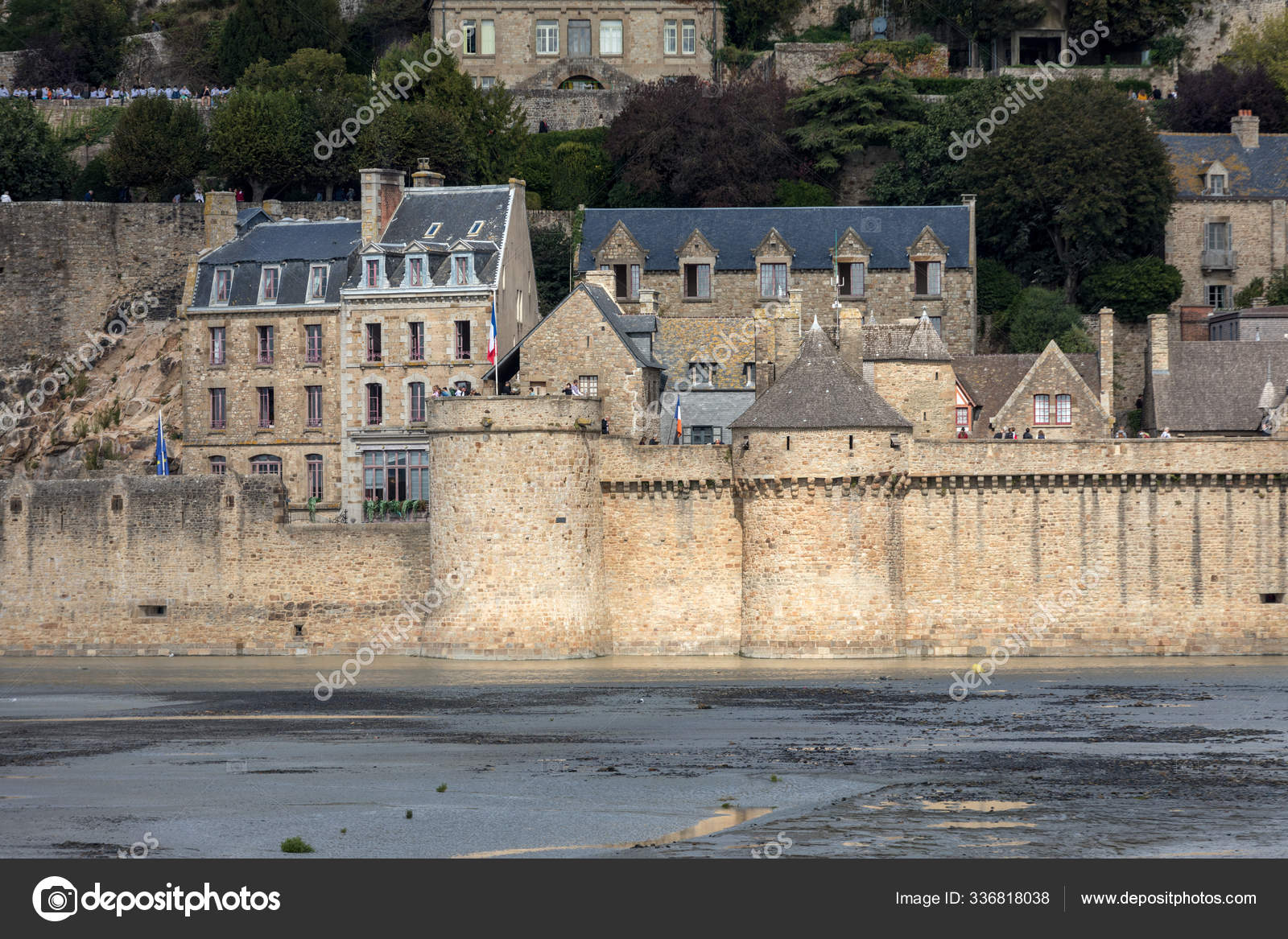 Mont Saint Michel Medieval Fortified Abbey Village Tidal Island ...