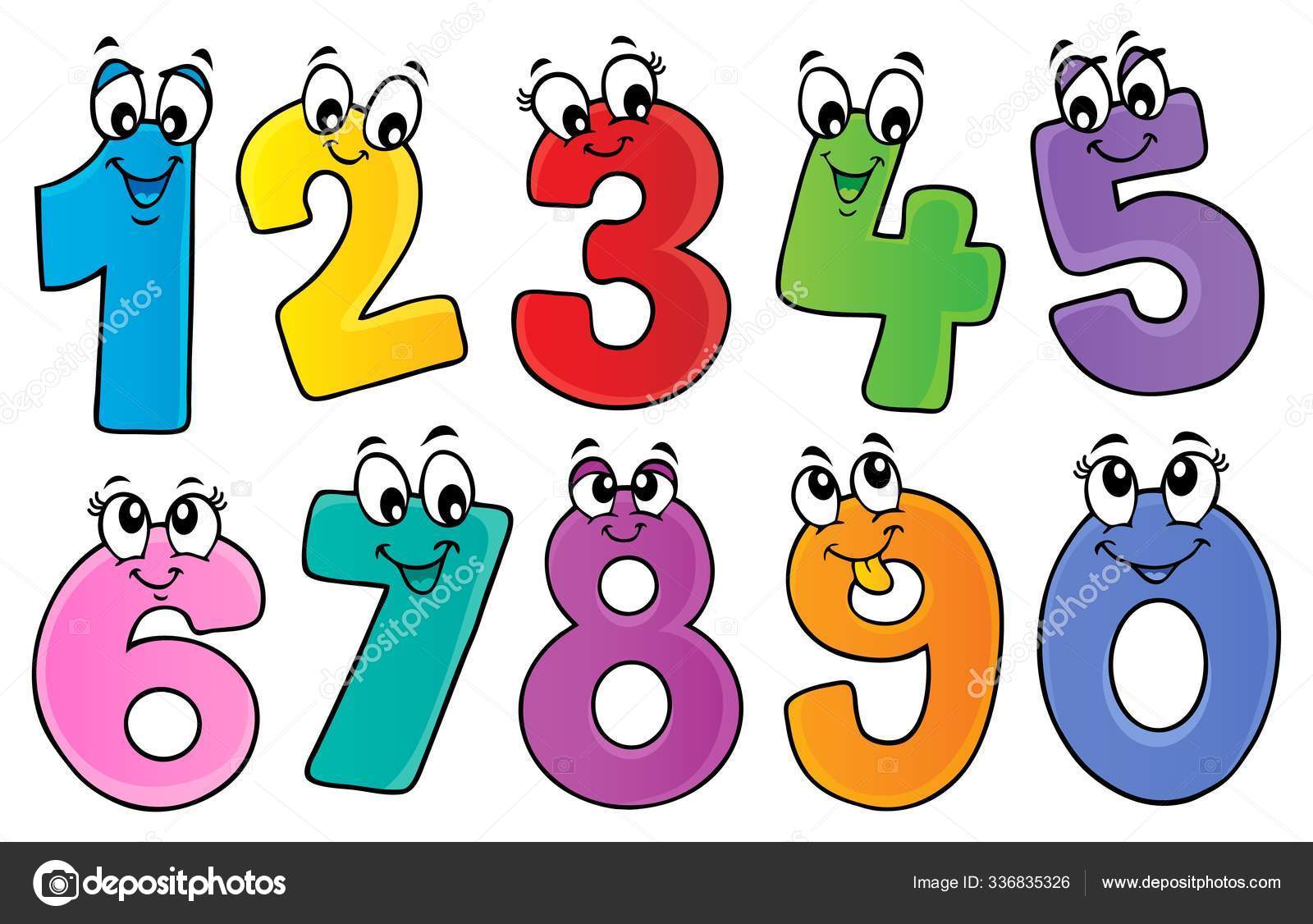 Getallen Cartoon Stockvector Zahl Nummer Cartoon Lustig Mathematik