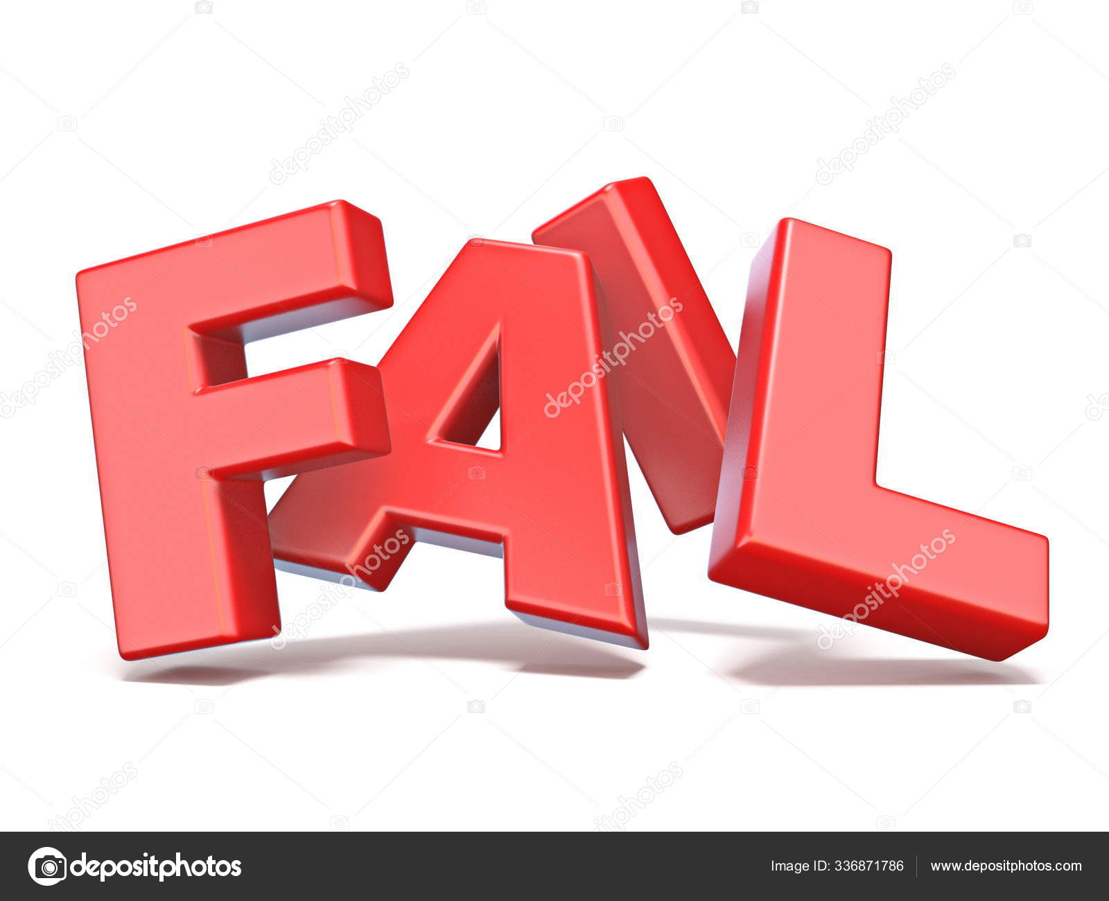 Fail Red Text Render Illustration Isolated White Background — Stock ...
