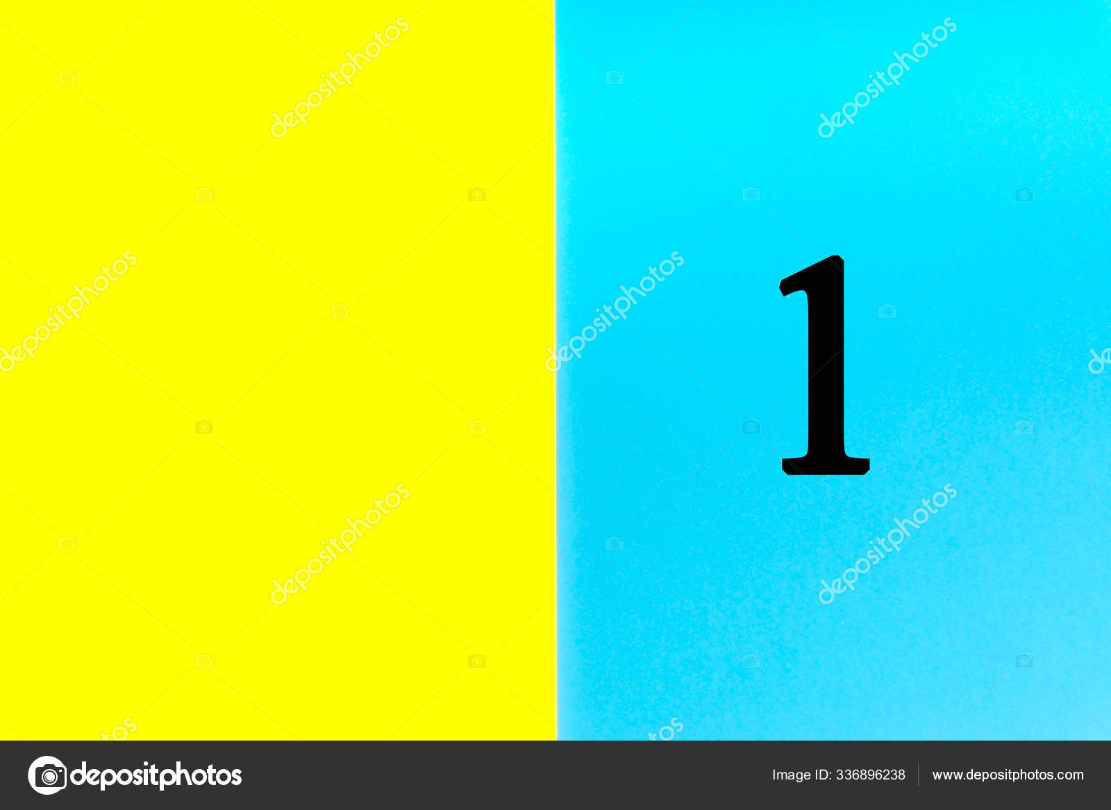 One Written Words Blue Yellow Background Number Calendar Month Date ...