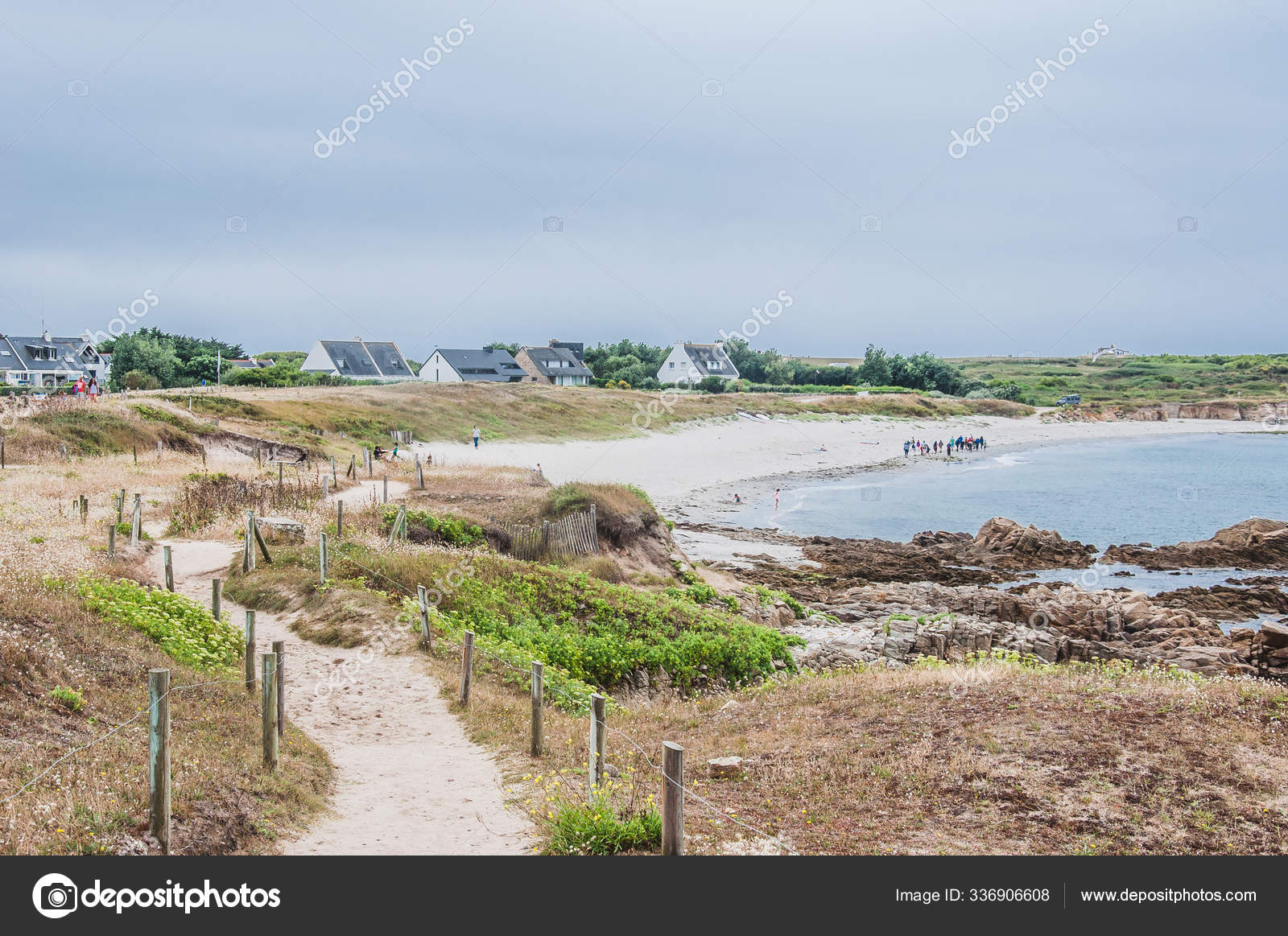 Beach Cliff Quiberon Morbihan France Peninsula Quiberon Stock Photo by ...
