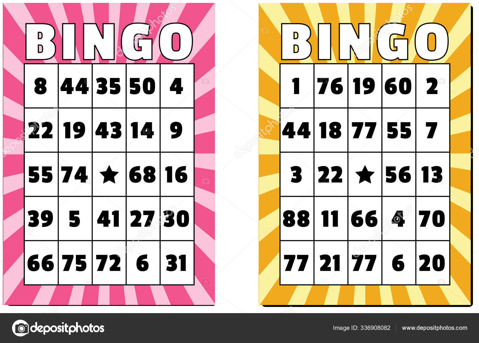 Tarjetas De Bingo Con Números Del 1 Al 20
