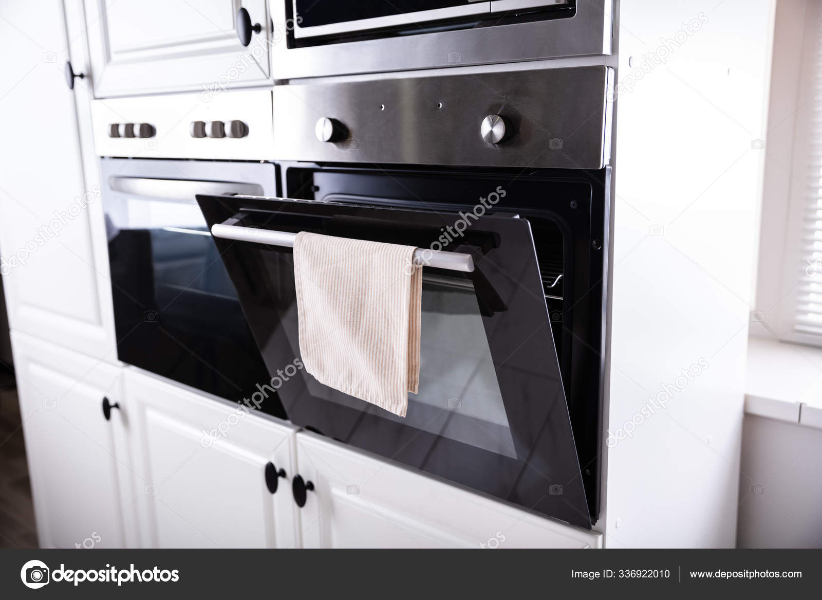 Opened New Electric Oven Napkin Hanging Stock Photo by ...