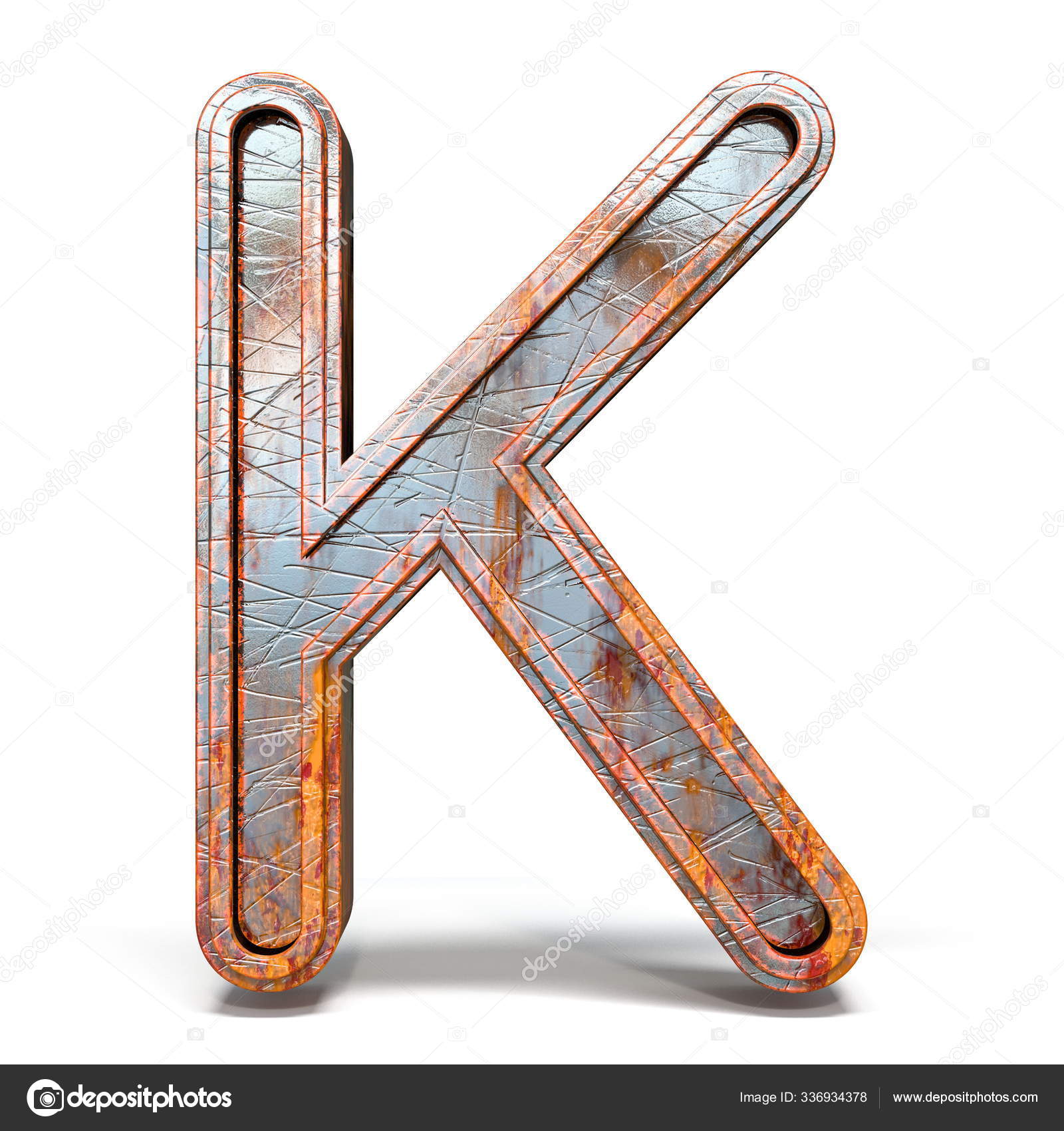 Rusty Metal Font Letter Render Illustration Isolated White Background ...