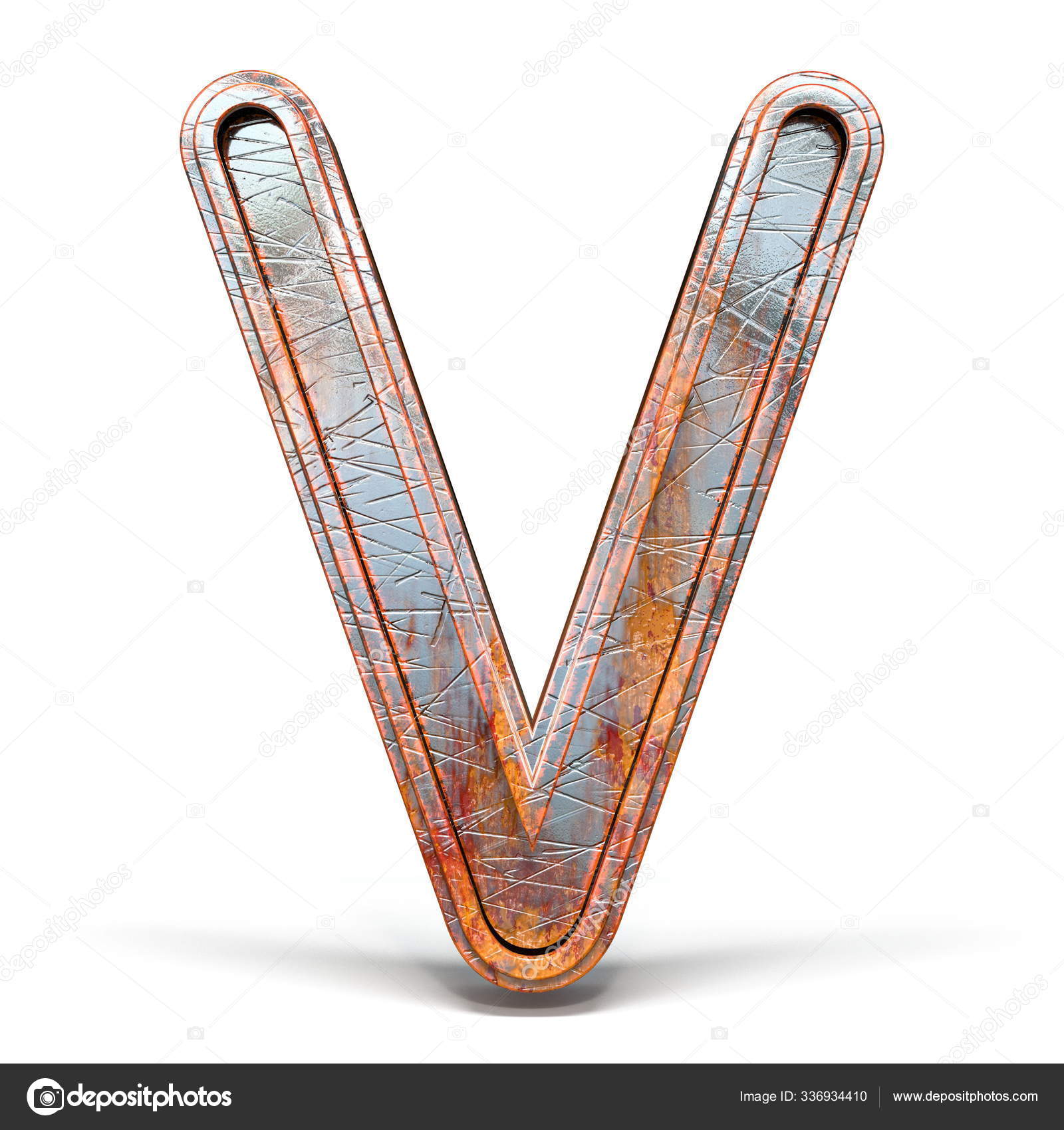 Rusty Metal Font Letter Render Illustration Isolated White Background ...