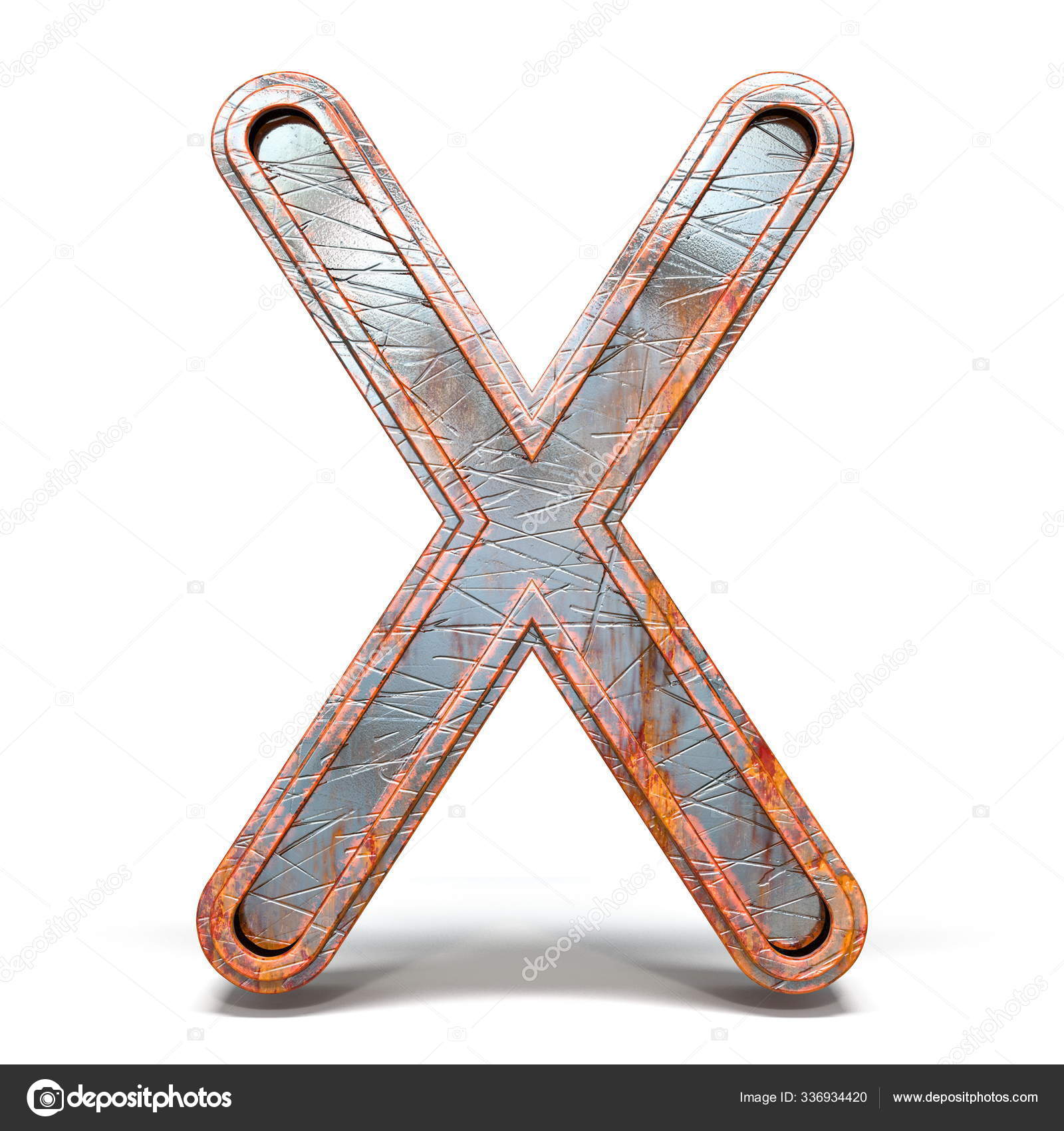 Rusty Metal Font Letter Render Illustration Isolated White Background ...