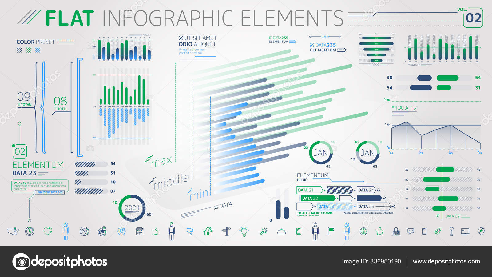 Elemen Infografis Perusahaan Adalah Koleksi Grafik Vektor Grafik Dan ...