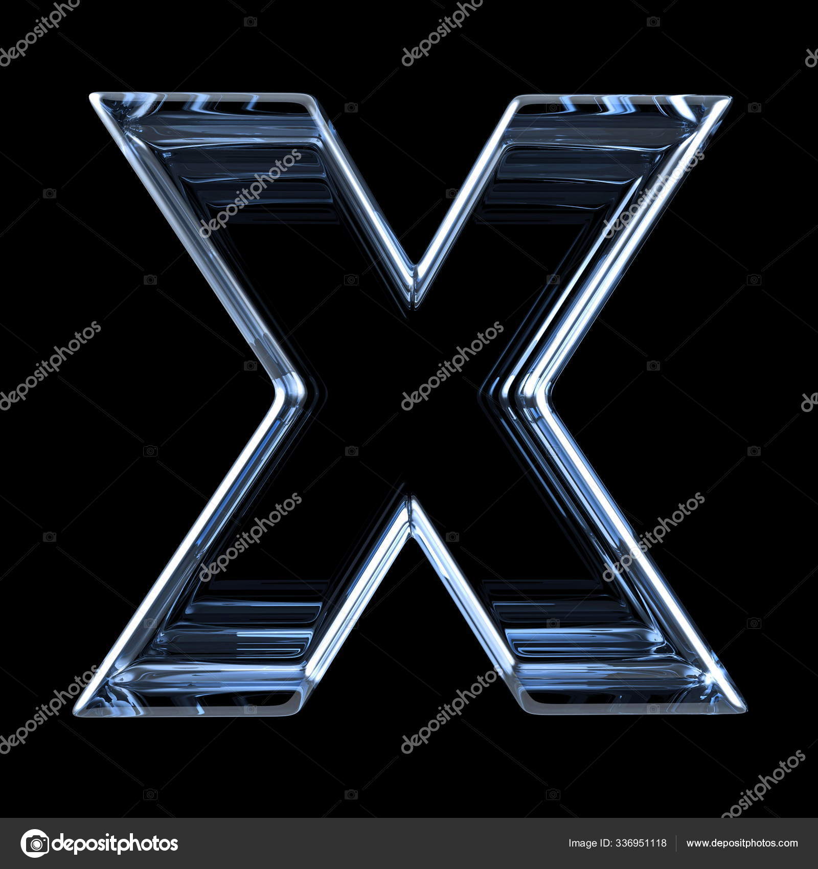 Letra Rayos Transparente Ilustración Renderizado Sobre Fondo Negro ...