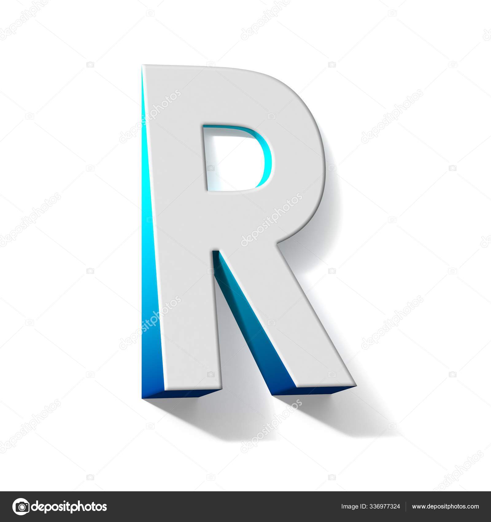 Blue Gradient Letter Render Illustration Isolated White Background ...