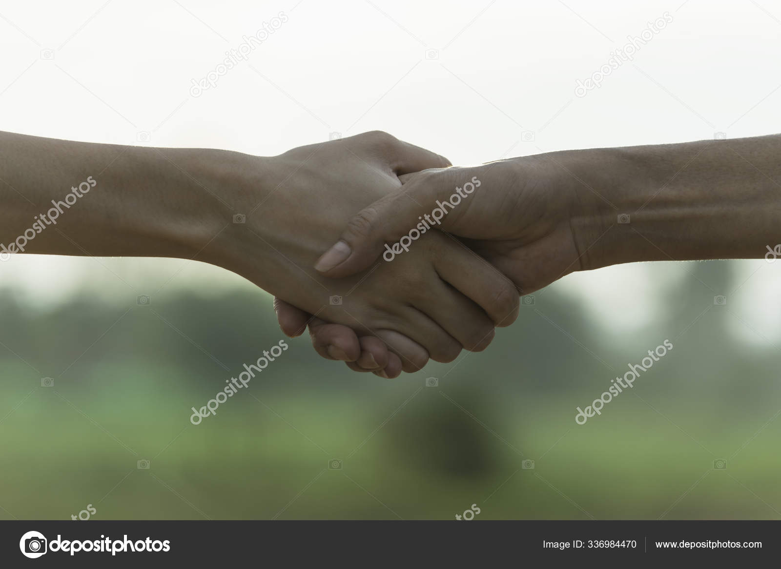 Two Hands Shaking Each Other Teamwork Helping Concept — Stock Photo ...