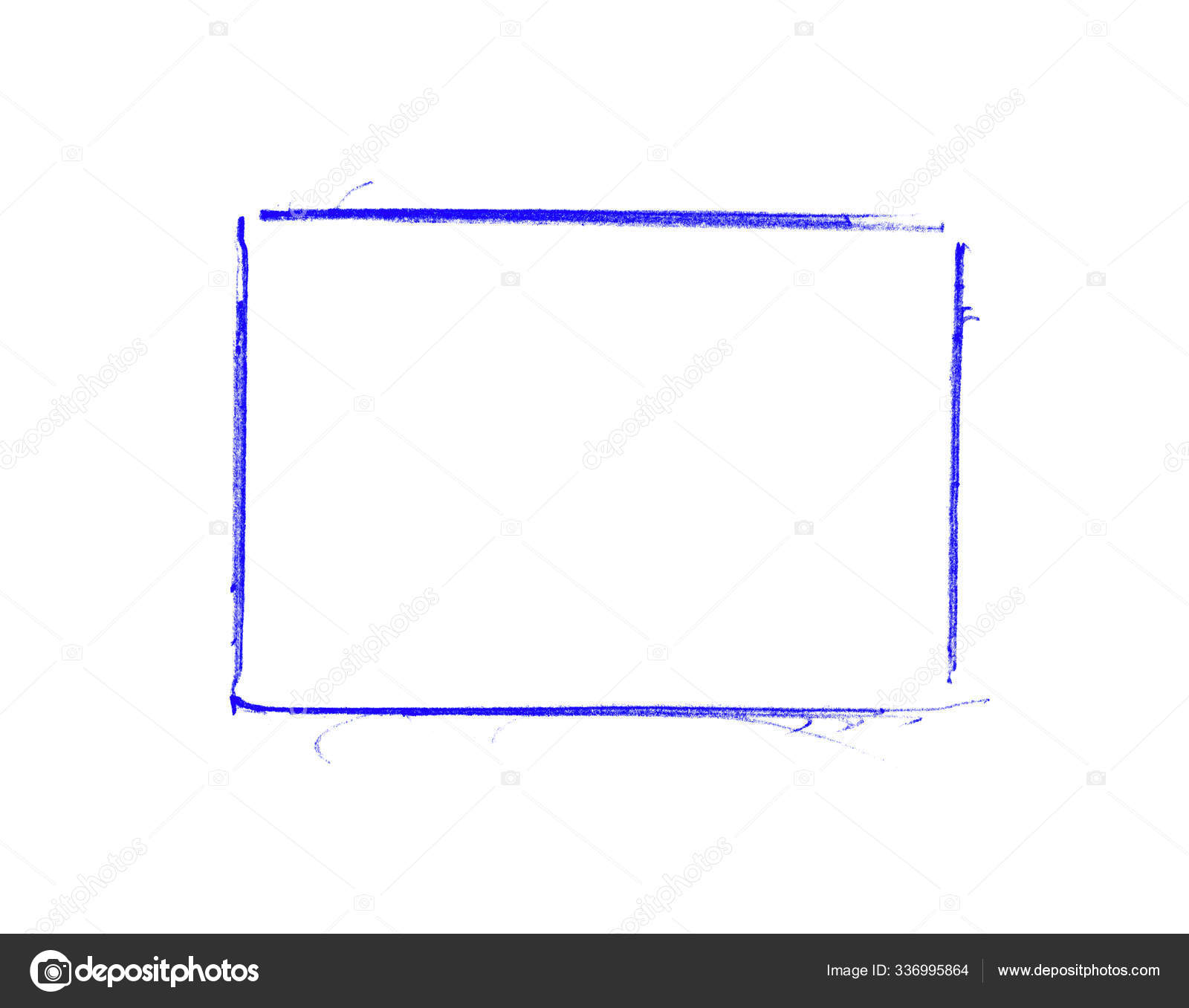 Hand Painted Sketch Empty Frame Made Blue Pencil — Stock Photo ...