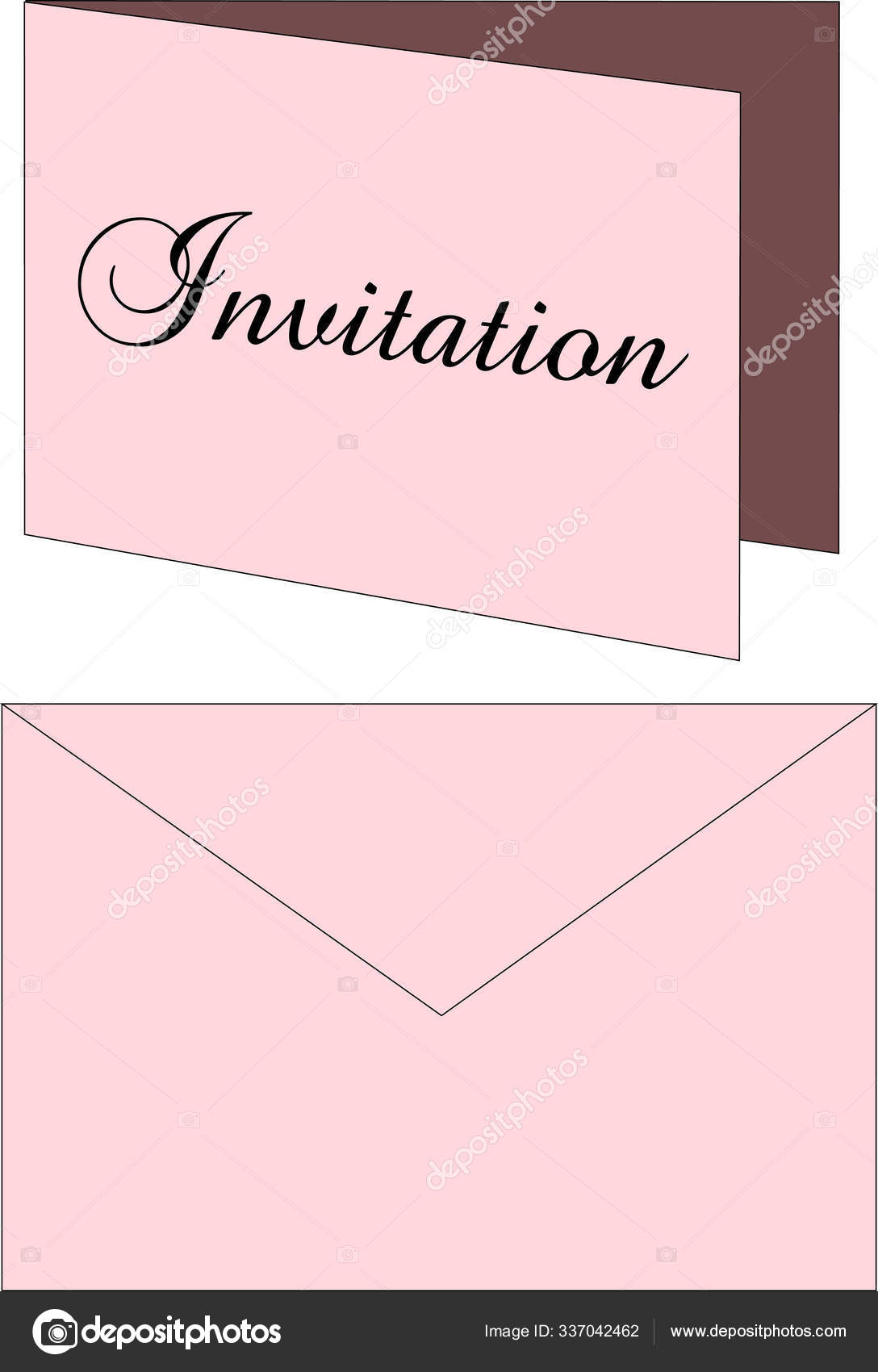 Vector Illustration Wedding Invitation Envelope — Stock Photo ...