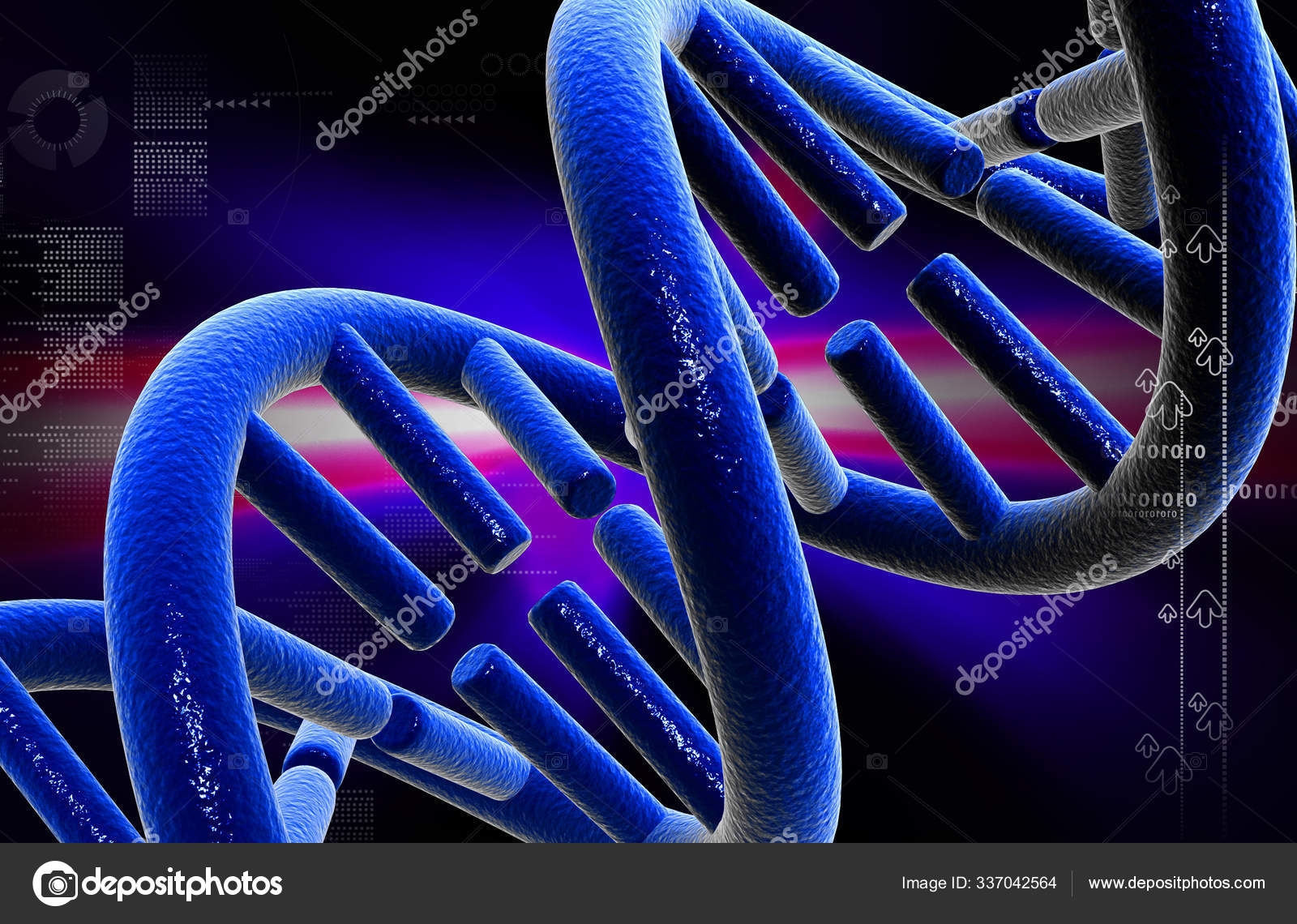 Digital Illustration Dna Structure Colour Background Stock Photo by ...