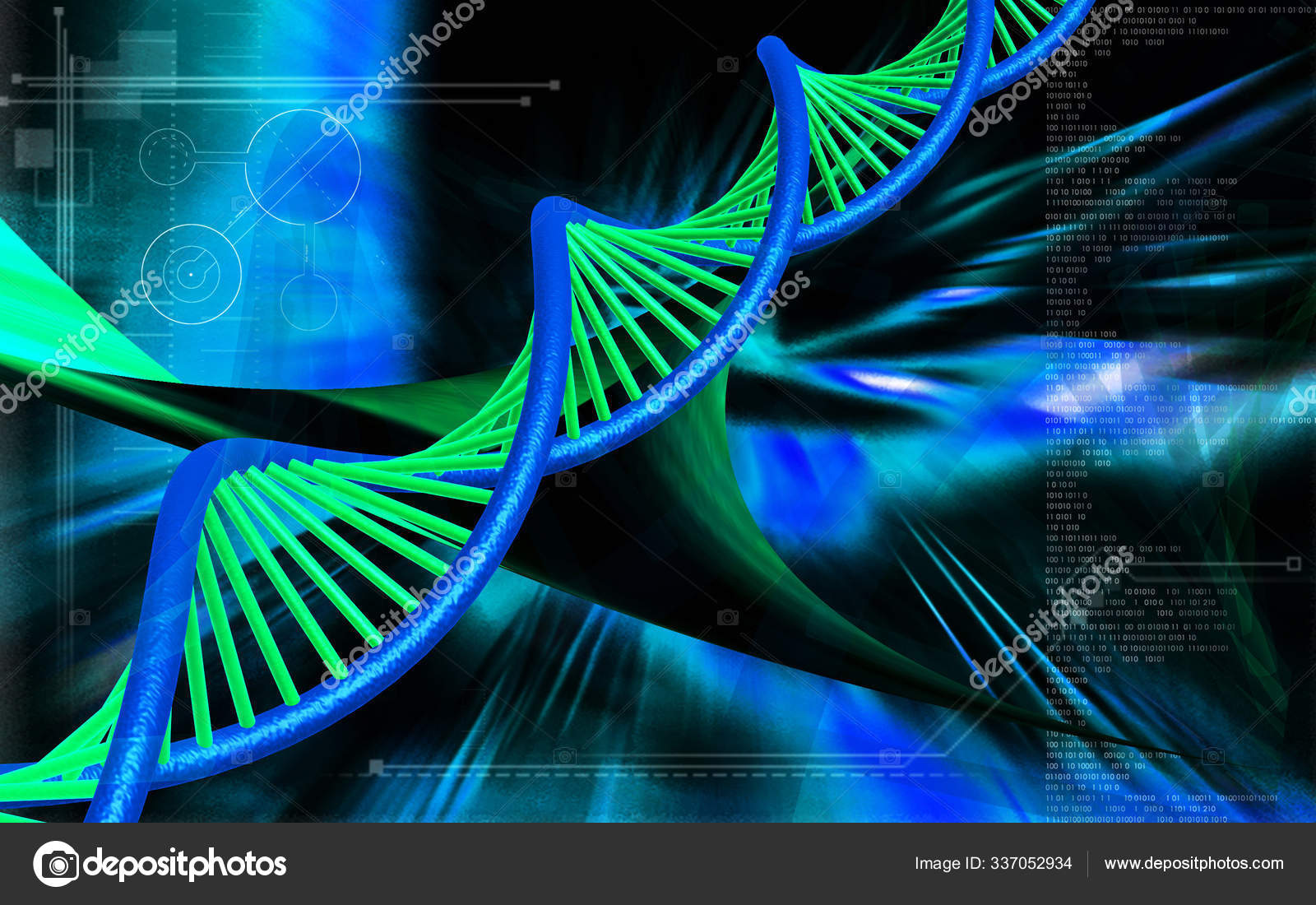 Digital Illustration Dna Structure Colour Background Stock Photo by ...