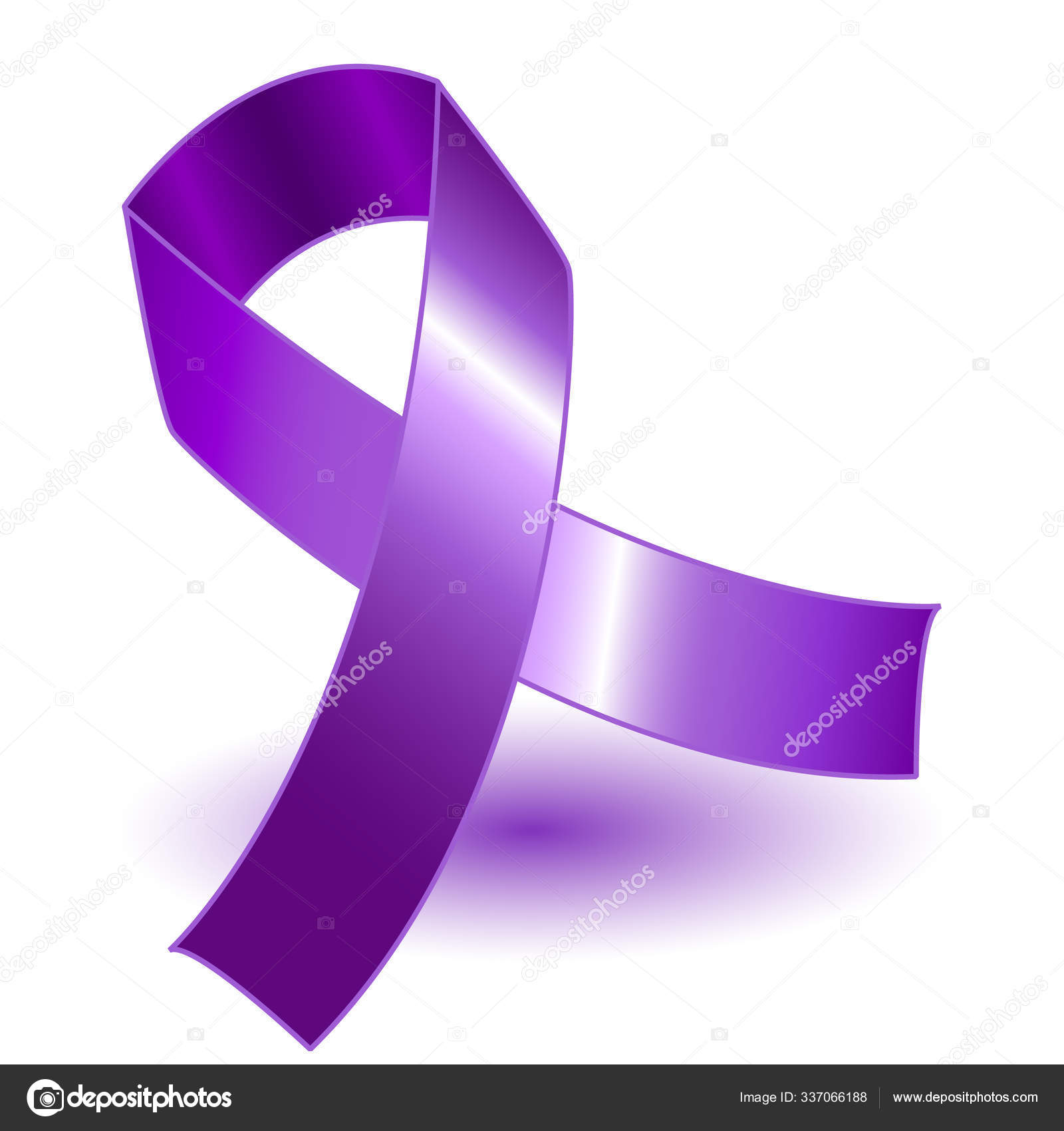 Purple Awareness Ribbon White Background Drop Shadow Simple Effective ...