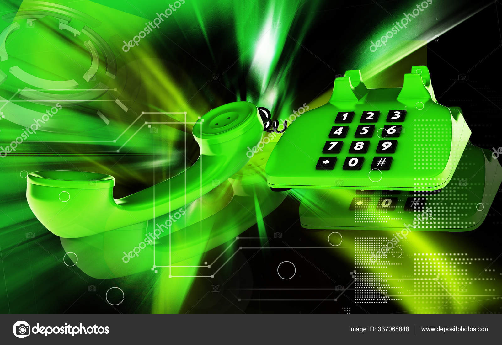 Digital Illustration Telephone Colour Background — Stock Photo ...