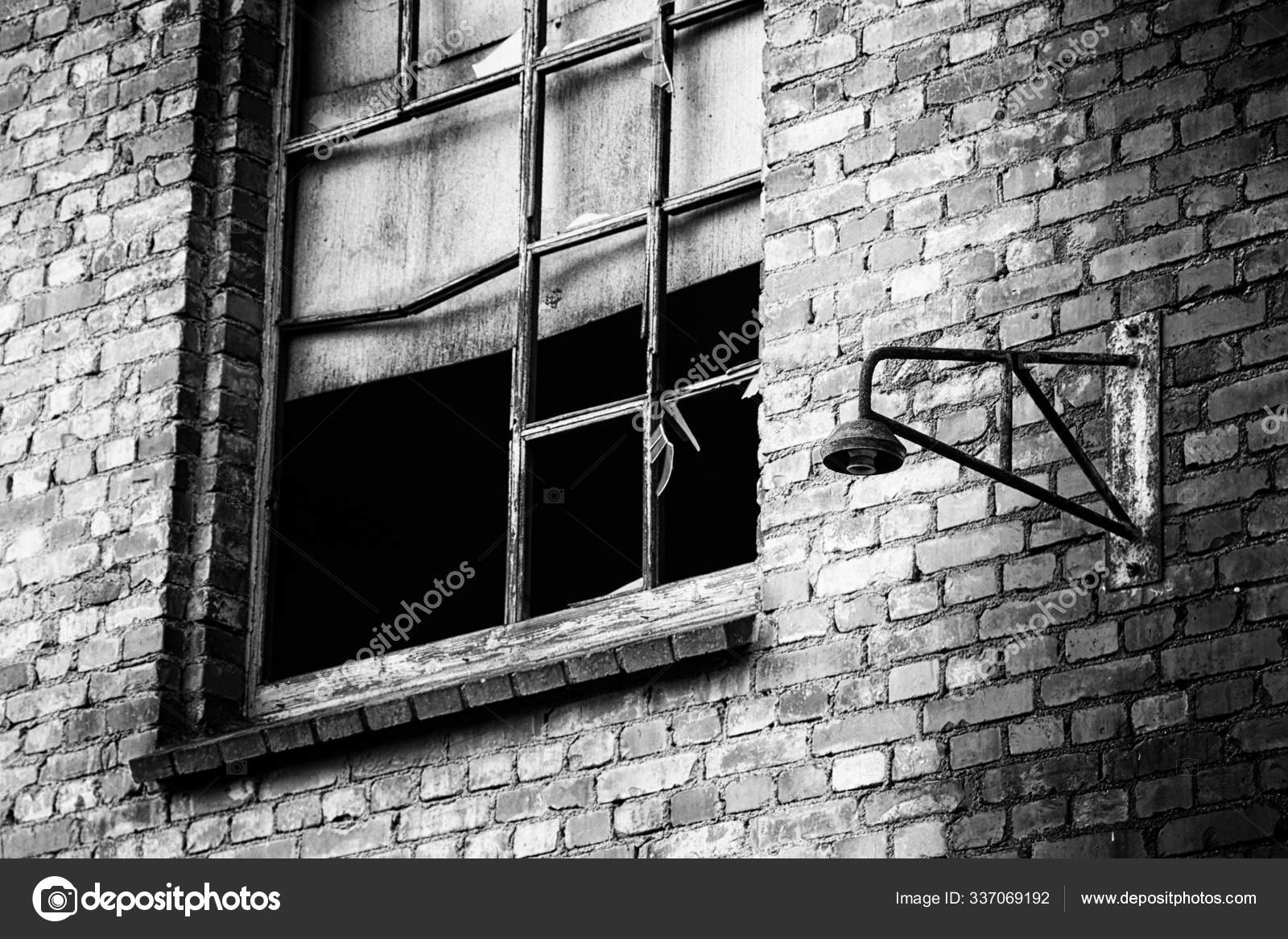 Black White Photo Broken Glass Window Stock Photo by ...