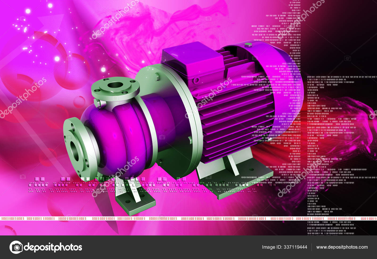 Digital Illustration Pressure Pump Colour Background — Stock Photo ...