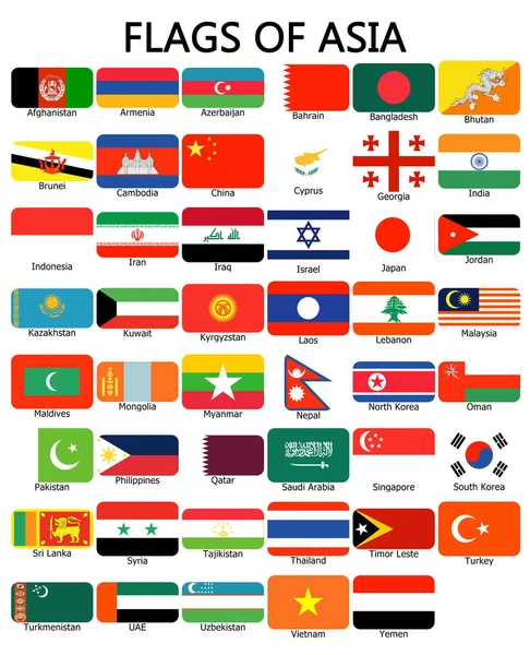 Asian Country Flags With Names