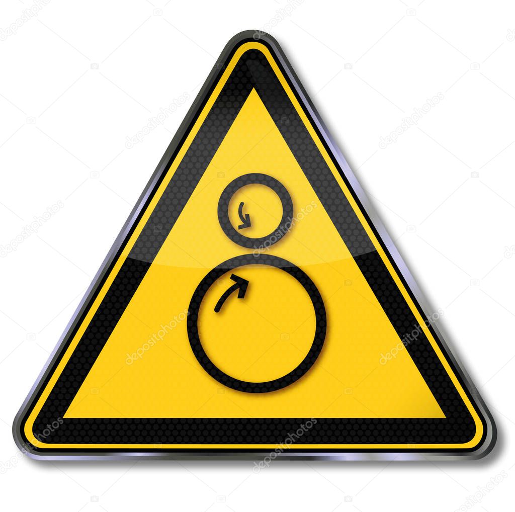 Señal de advertencia amarilla con una señal de precaución 2024