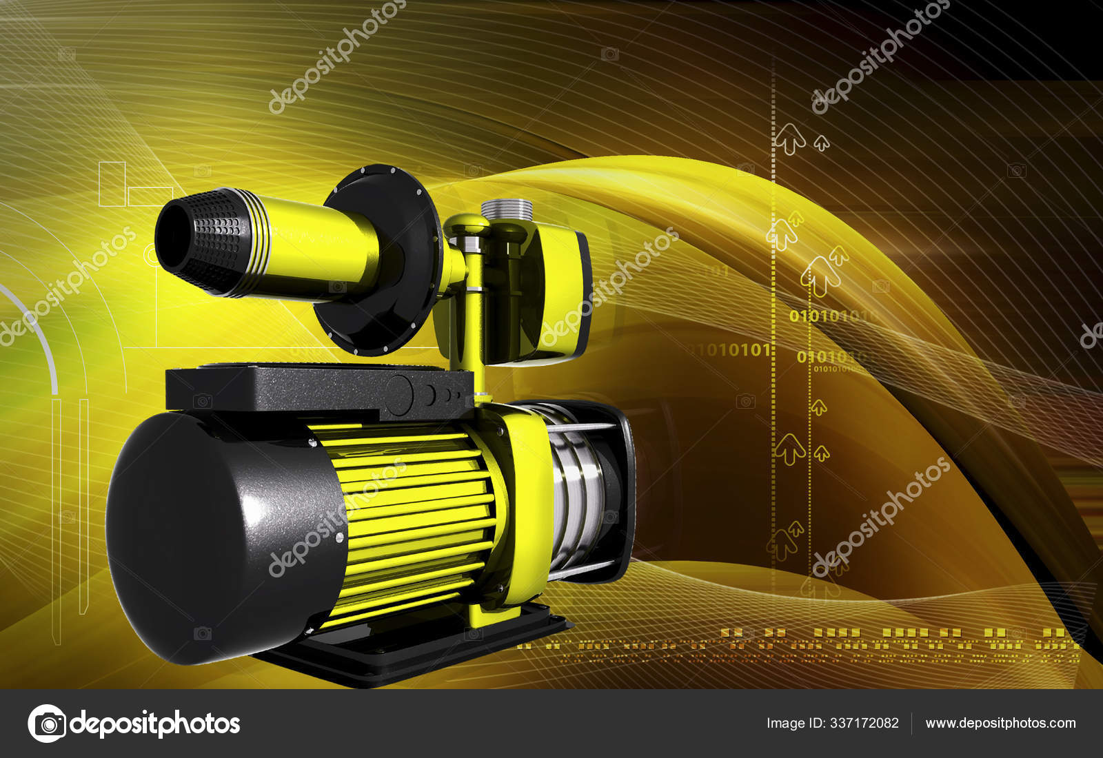 Digital Illustration Pressure Pump Colour Background — Stock Photo ...