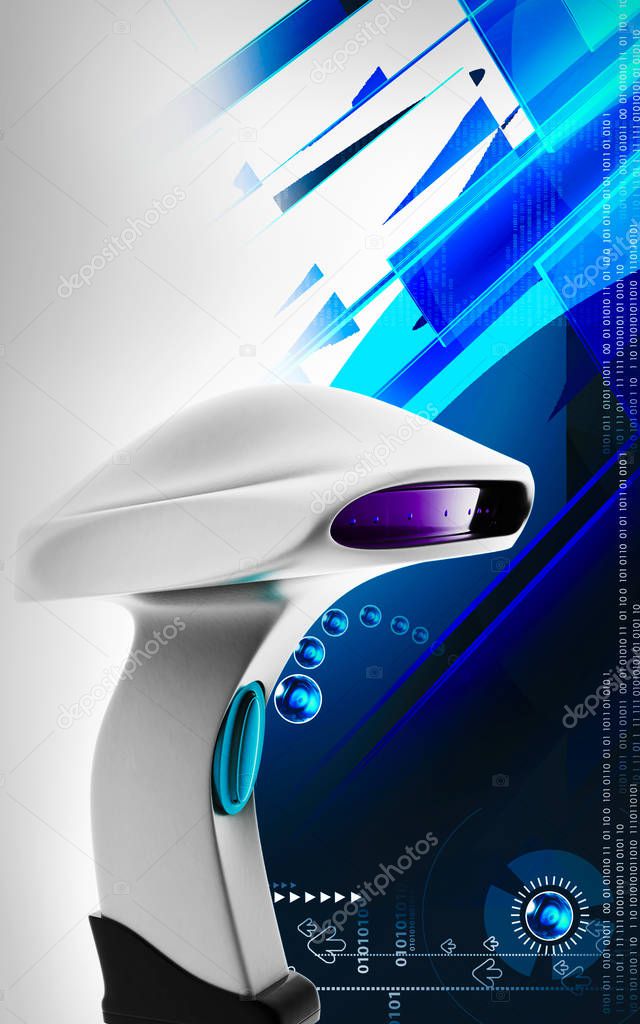 Ilustraci n digital del cable del esc ner de c digo de barras en color 2024