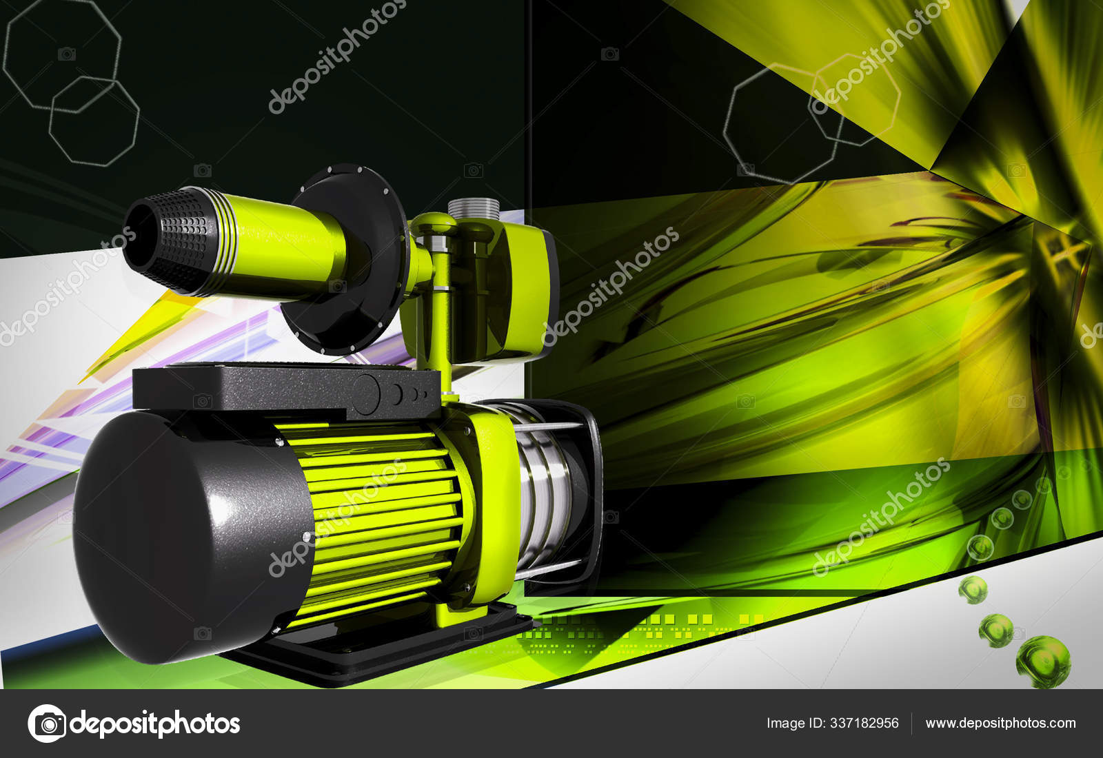 Digital Illustration Pressure Pump Colour Background — Stock Photo ...
