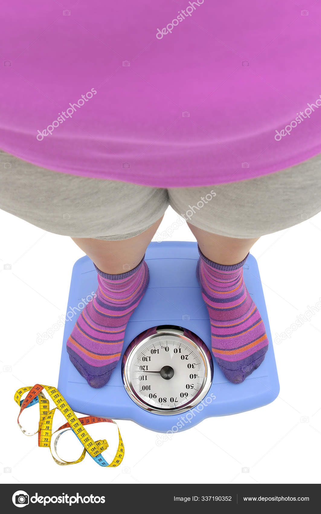 Fat Woman Body Part Scale Measuring Tape Stock Photo by ...
