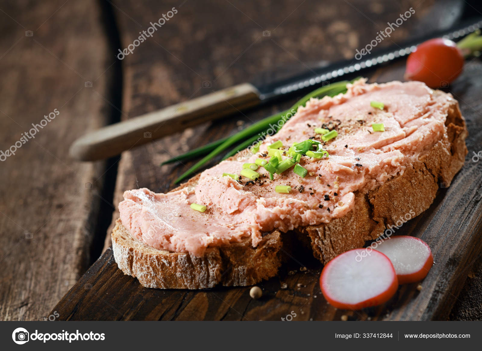 Open Rye Sandwich Smoked Teewurst German Sausage Made Ground Pork ...