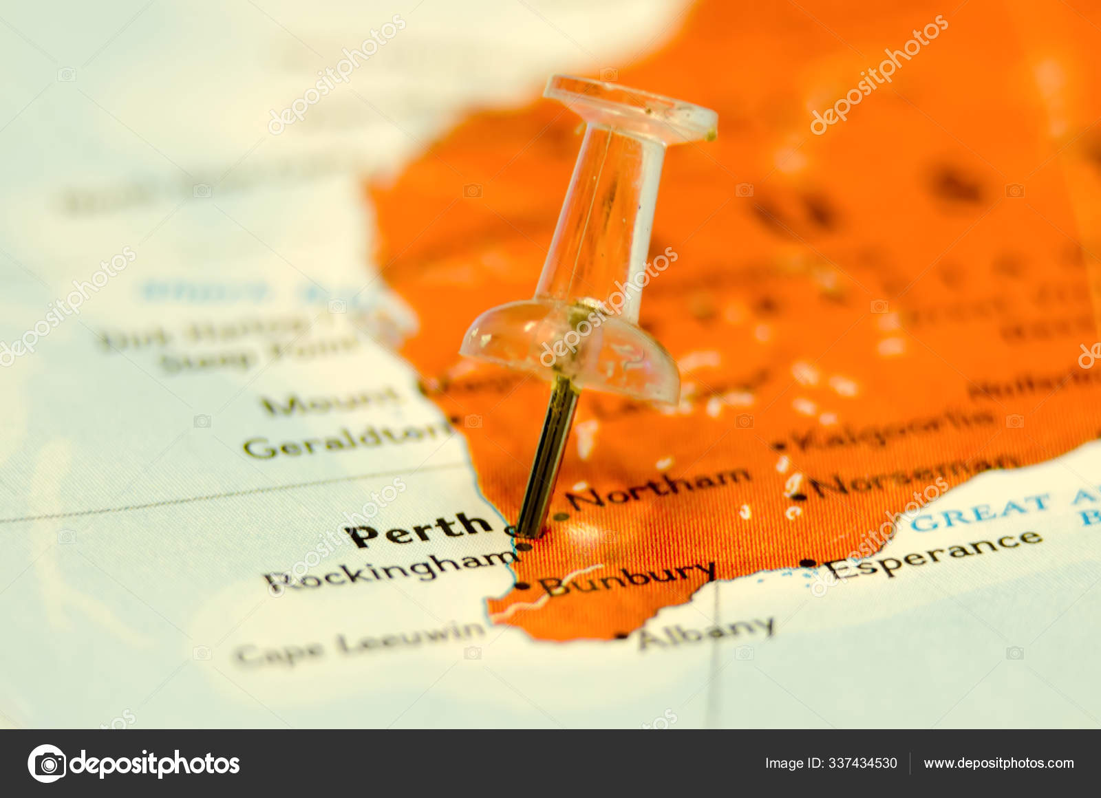 Perth City Pin Map Stock Photo by ©PantherMediaSeller 337434530