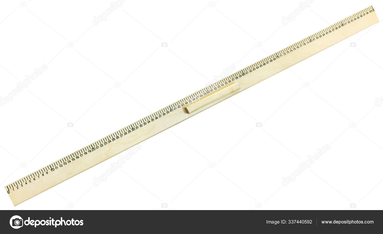 Top View Wooden Meter Ruler Isolated White Background — Stock Photo ...